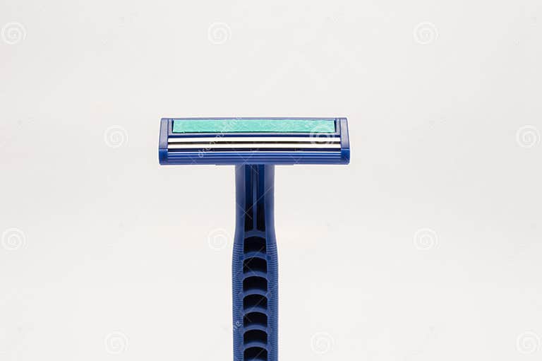Blue safety razor stock image. Image of cutting, self - 33834485