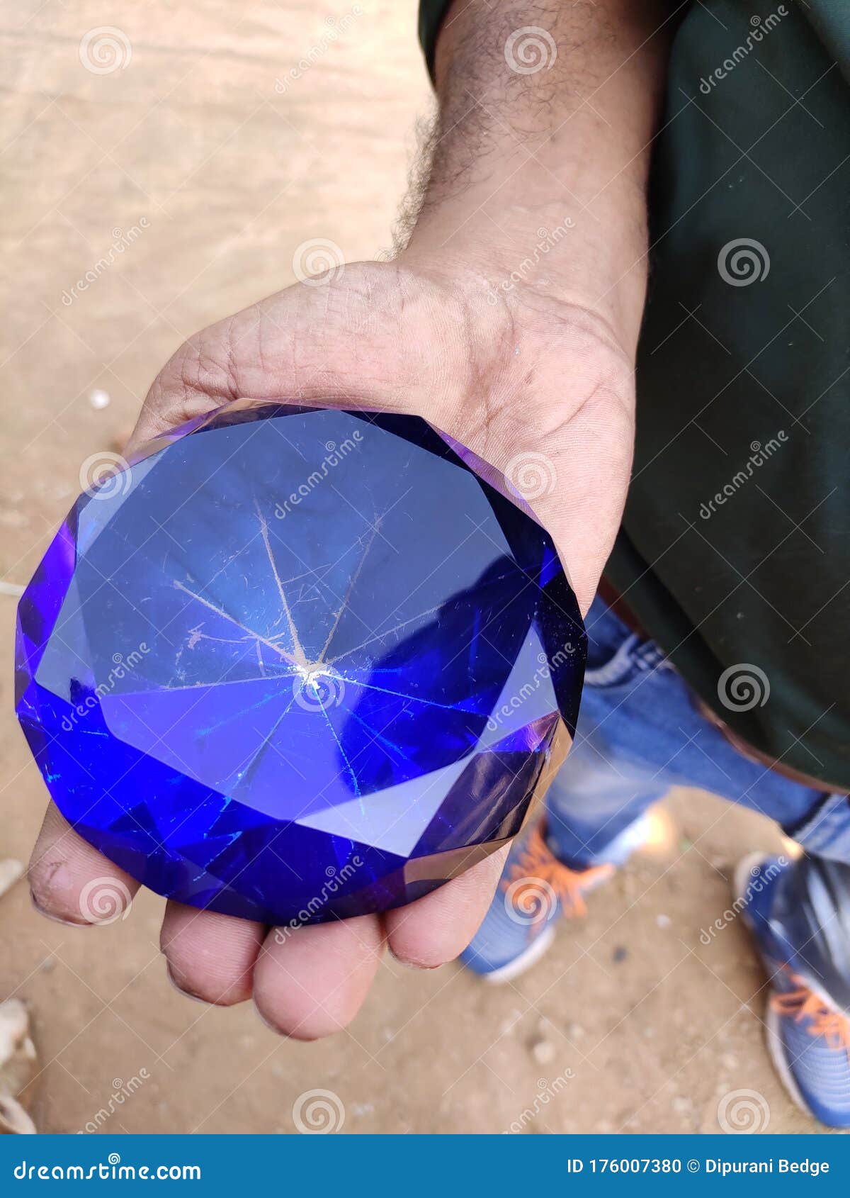 Blue Saffire Stone Crystal Hands Holding Stock Photo - Image of saffire ...