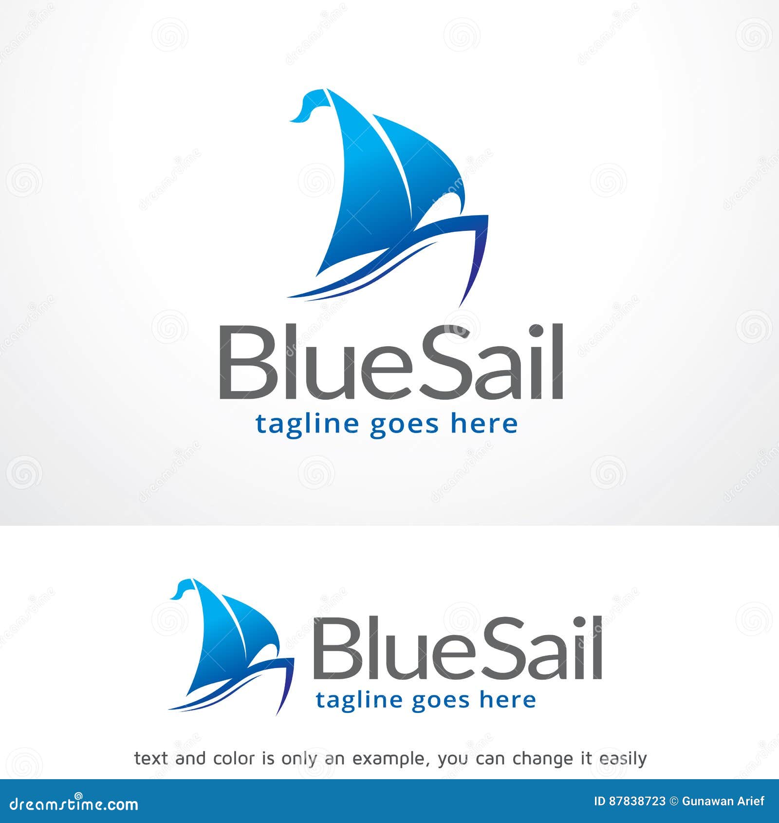 Blue Sail Logo Template Design Vector Stock Vector - Illustration of ...