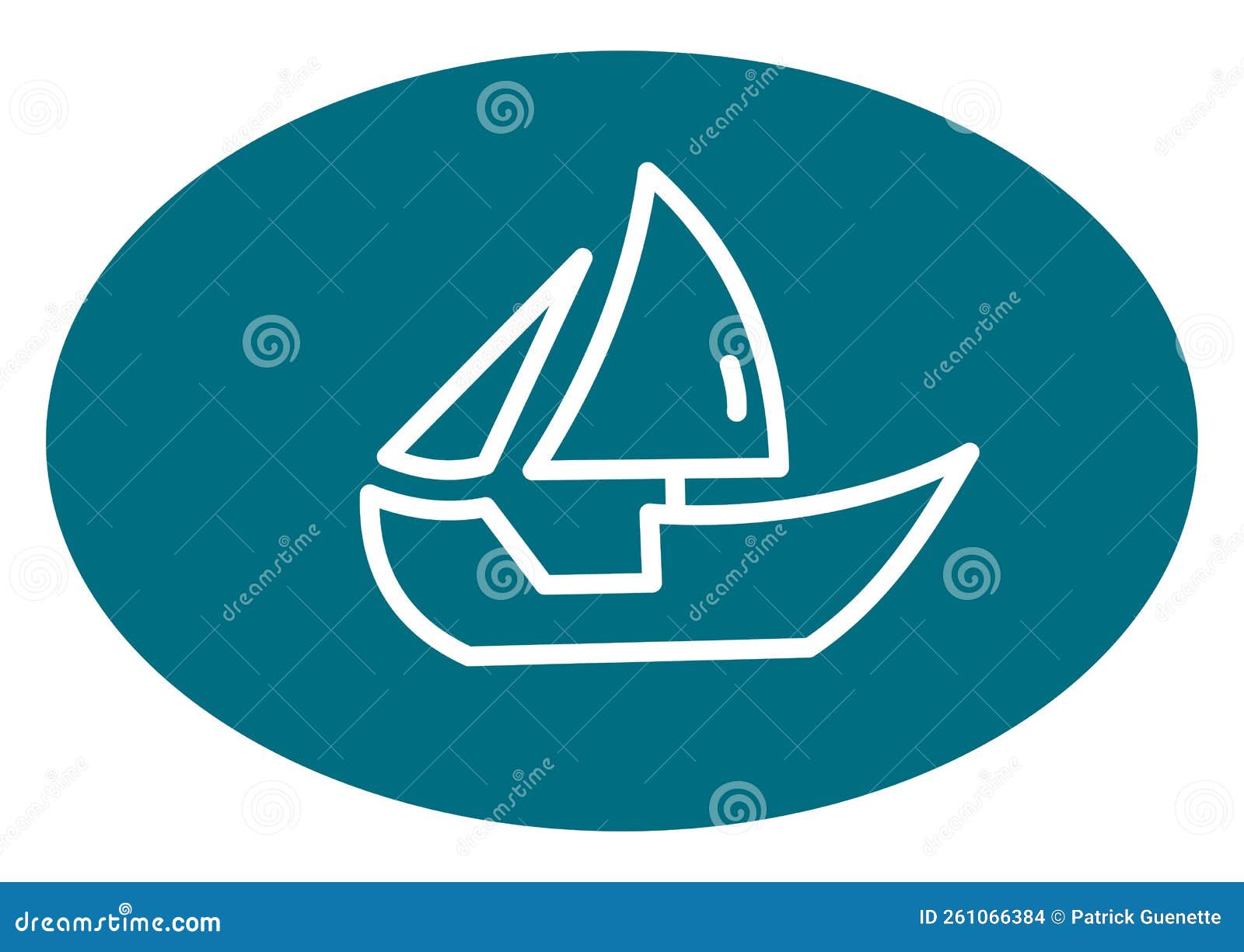 Blue sailing ship, icon stock vector. Illustration of isolated - 261066384