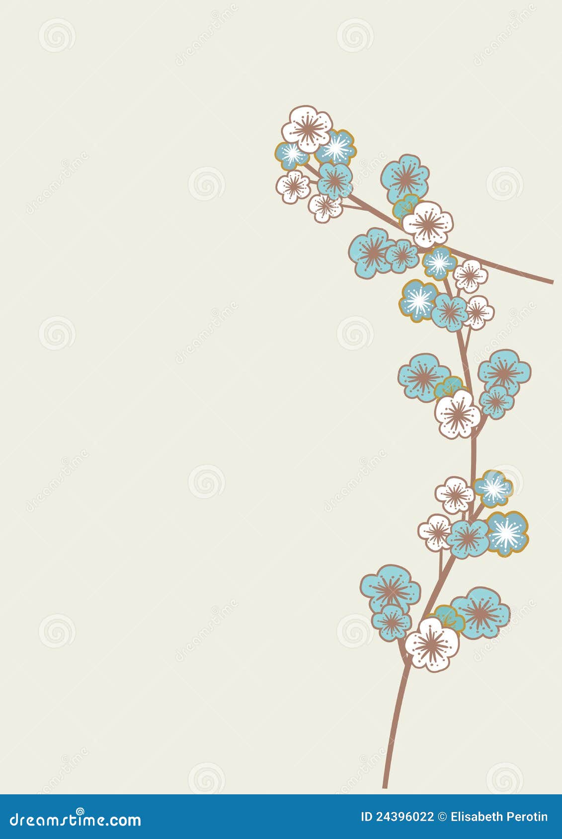 Blue sakura flowers stock illustration. Illustration of decorative ...