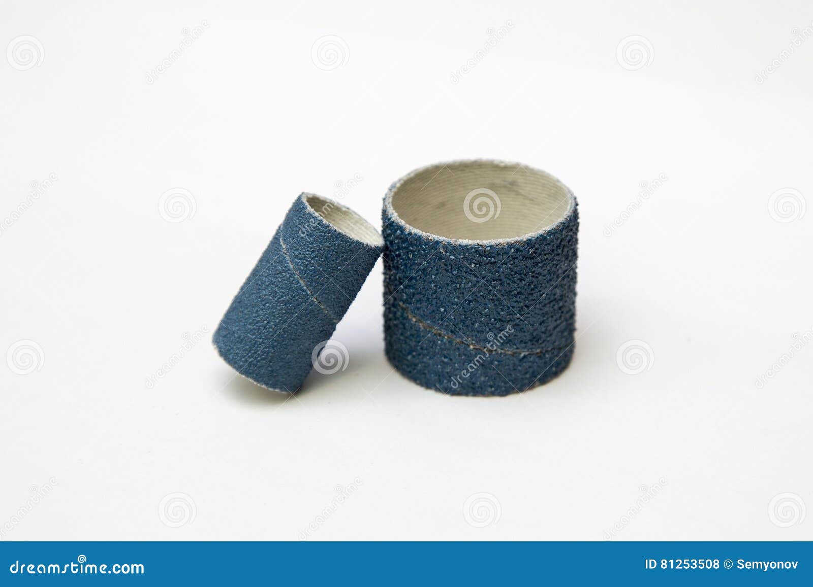 Blue Sandpaper Spiral Band Isolated Stock Photo - Image of finishing ...