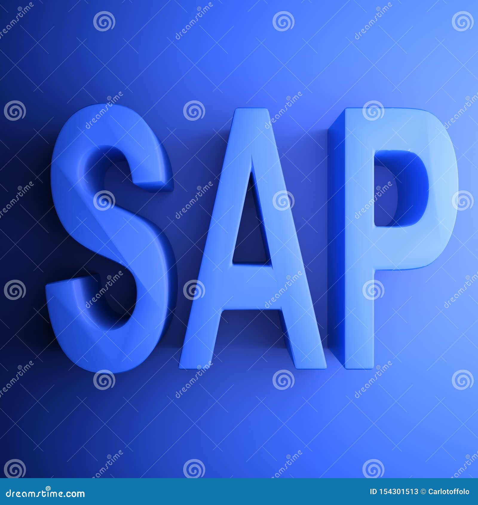 Blue SAP Square Icon - 3D Rendering Illustration Stock Illustration ...