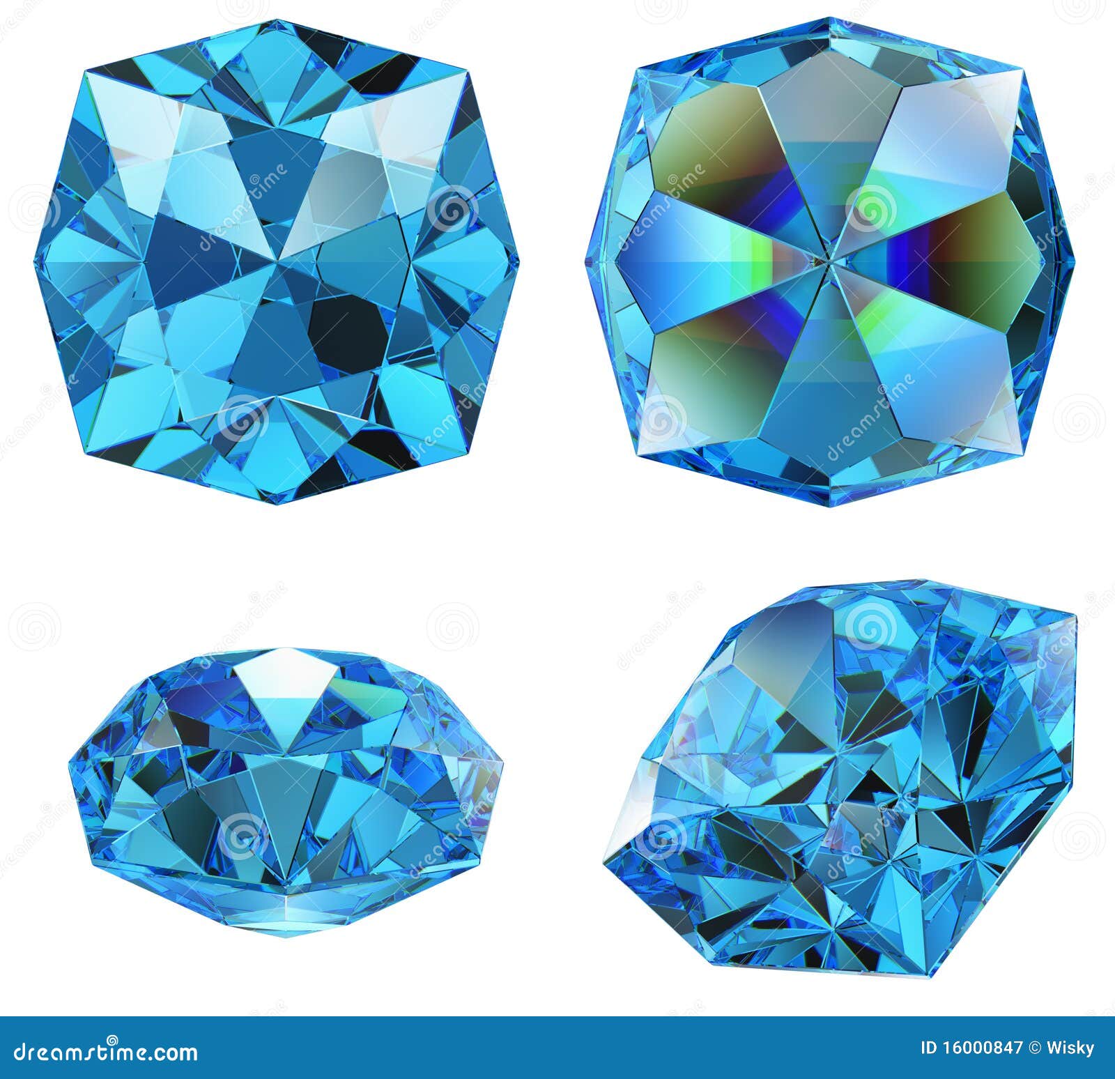 Blue sapphire gem isolated stock illustration. Illustration of lapidary ...