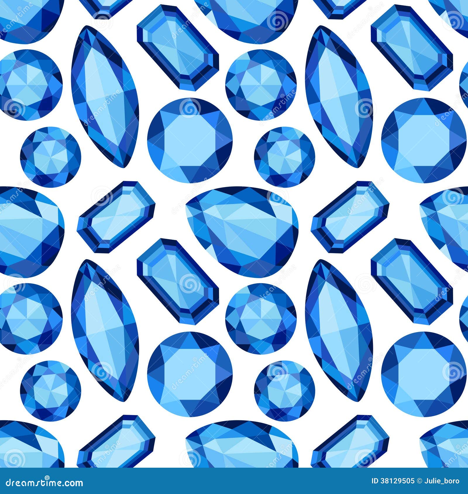 Blue Sapphire Seamless Pattern Stock Vector - Illustration of crystal ...