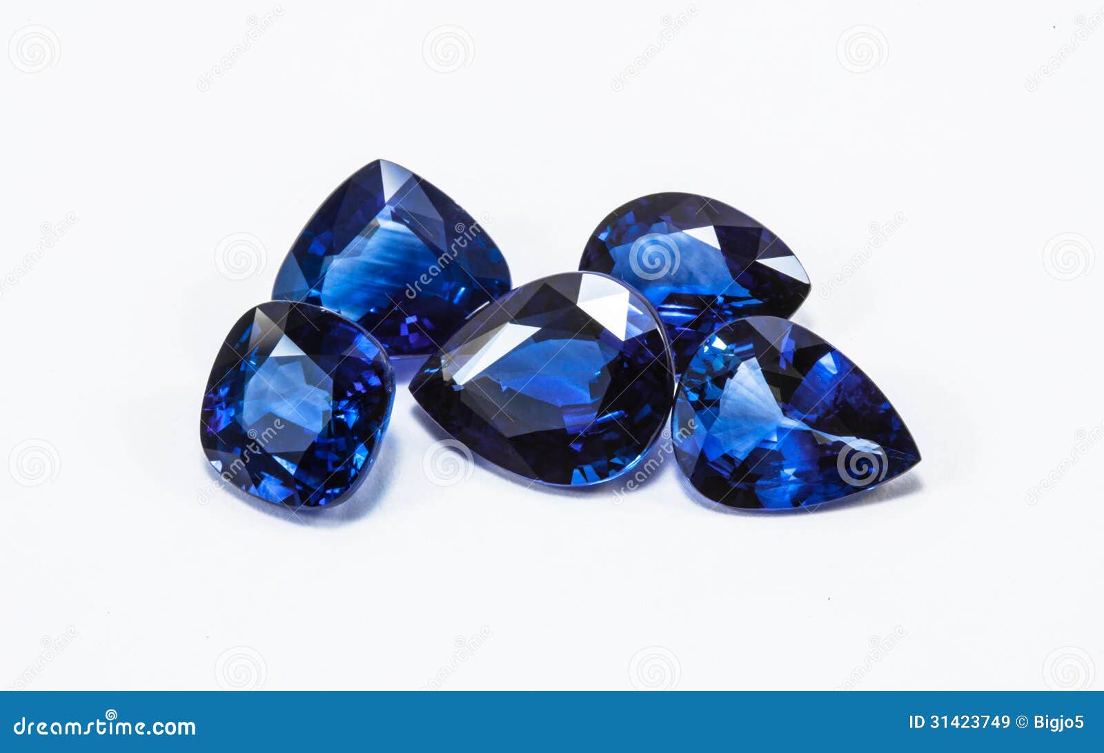 Blue sapphires stock image. Image of reflective, mineral - 31423749