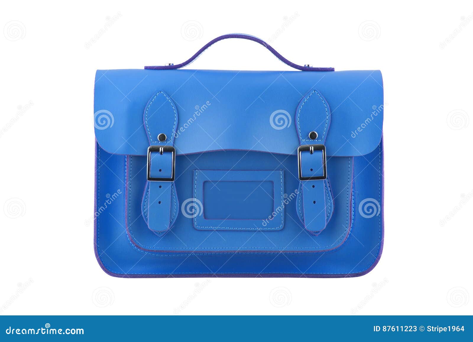 Blue Satchel stock image. Image of childhood, full, blue - 87611223