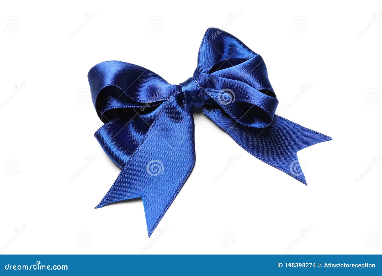 Blue Satin Bow Isolated on White Background Stock Photo - Image of ...