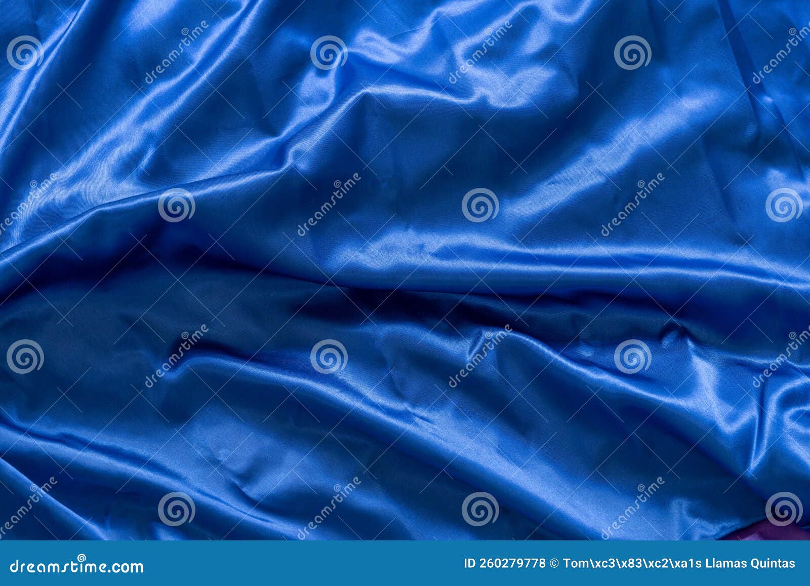Blue Satin Fabric Background with Water and Wrinkles Stock Photo ...