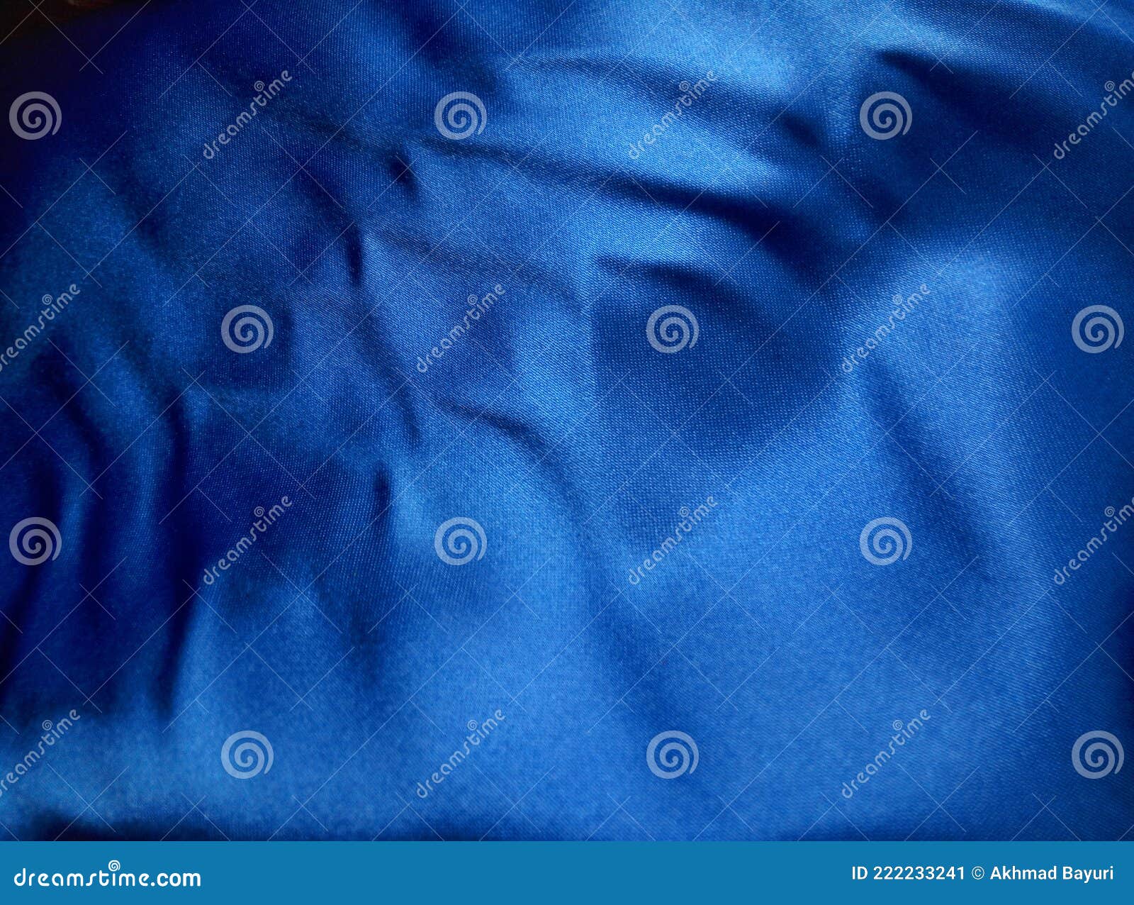 Blue satin fabric stock image. Image of horizontally - 222233241