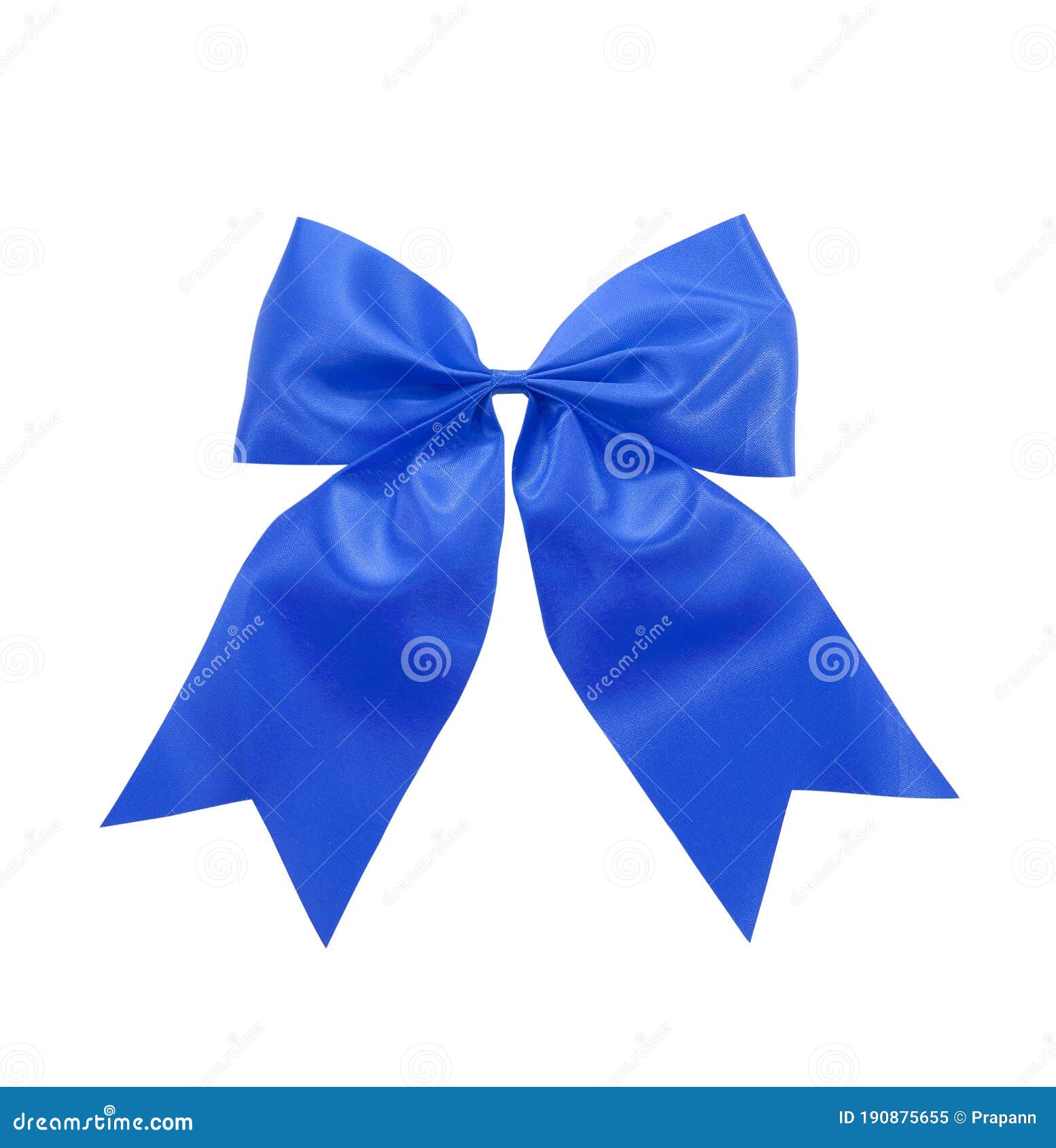Blue Satin Ribbon Bow Isolated on White Stock Image - Image of ribbon ...