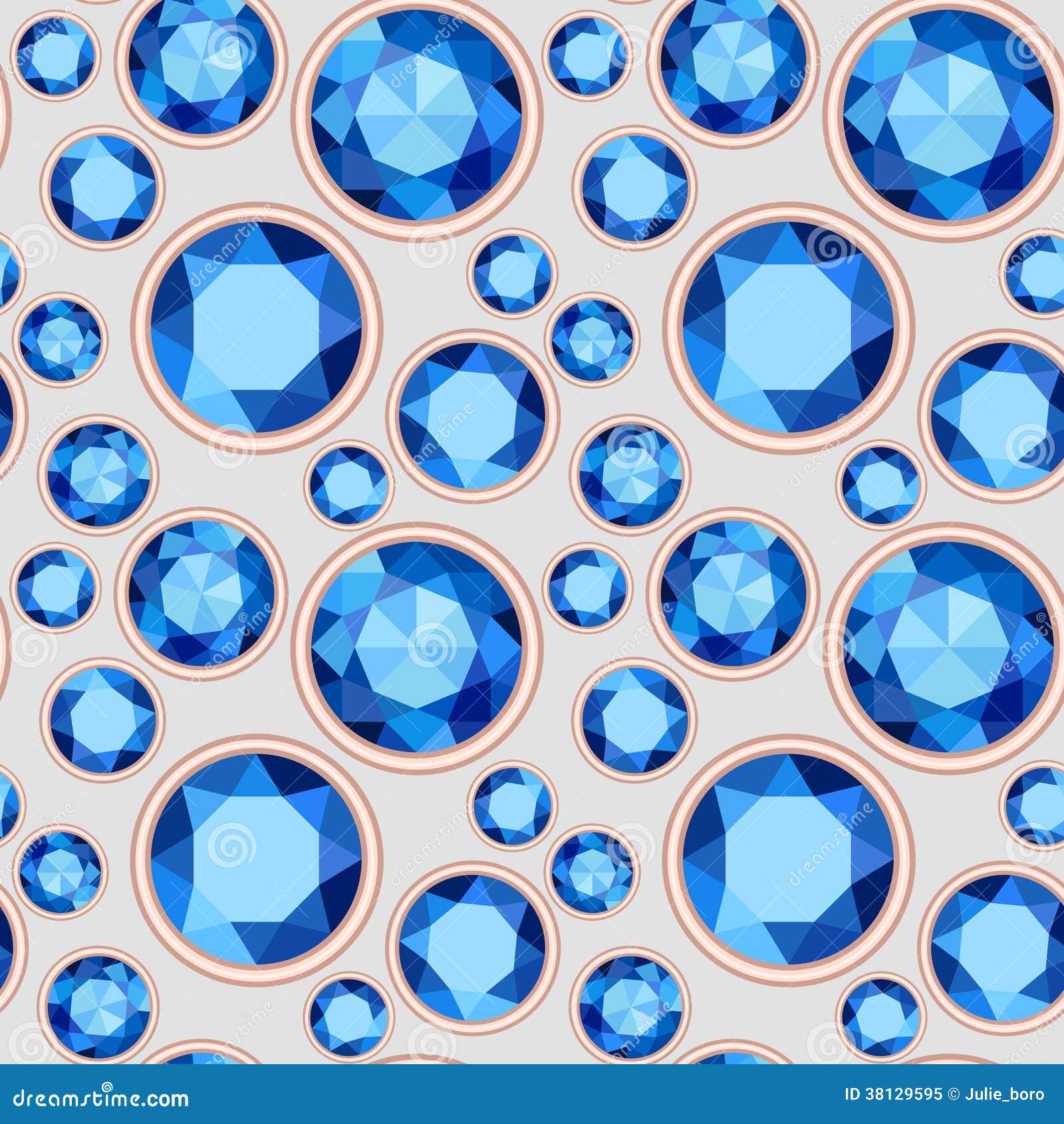 Blue Saturated Color Sapphire Seamless Pattern Stock Vector ...