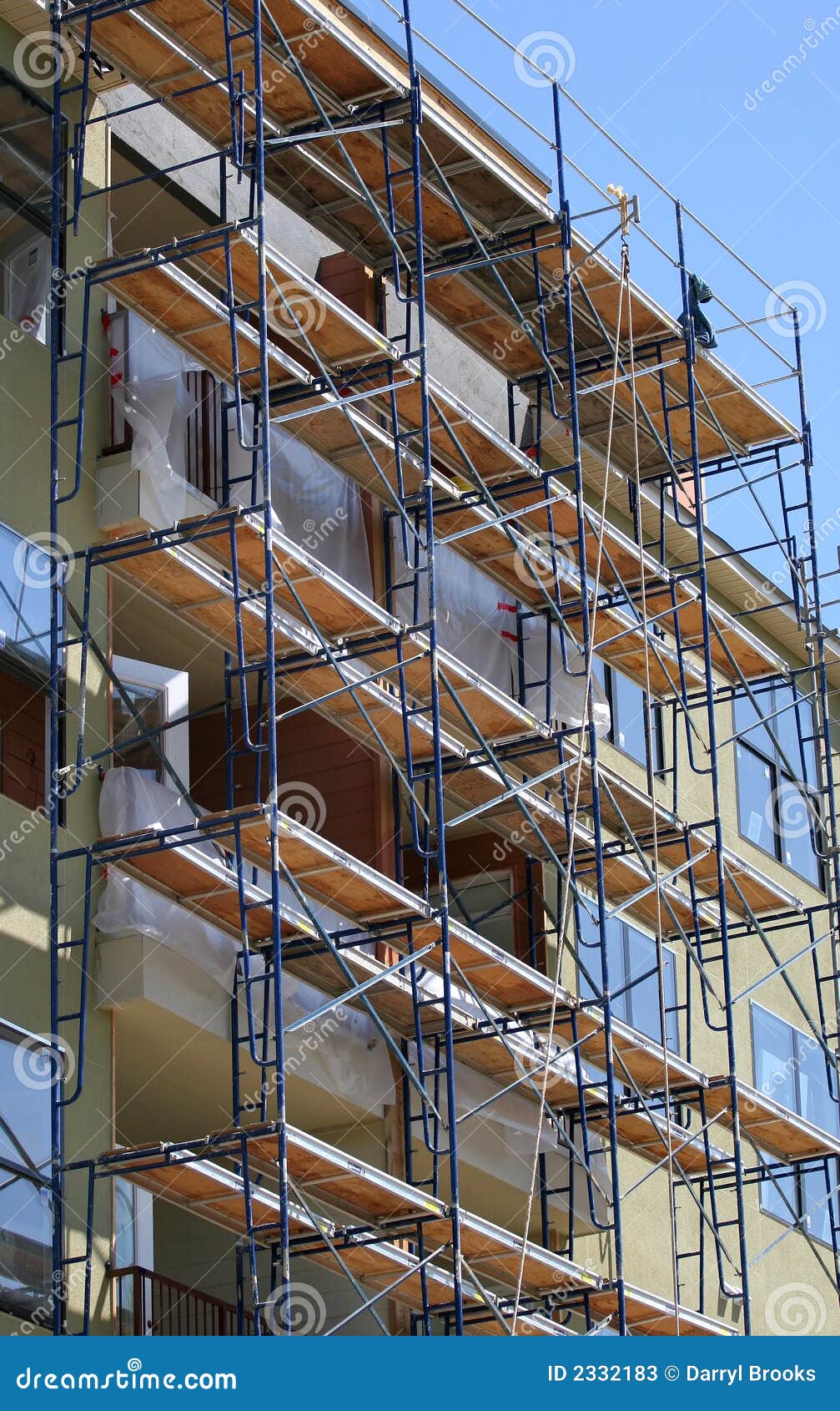 Blue Scaffolding stock image. Image of development, texture - 2332183