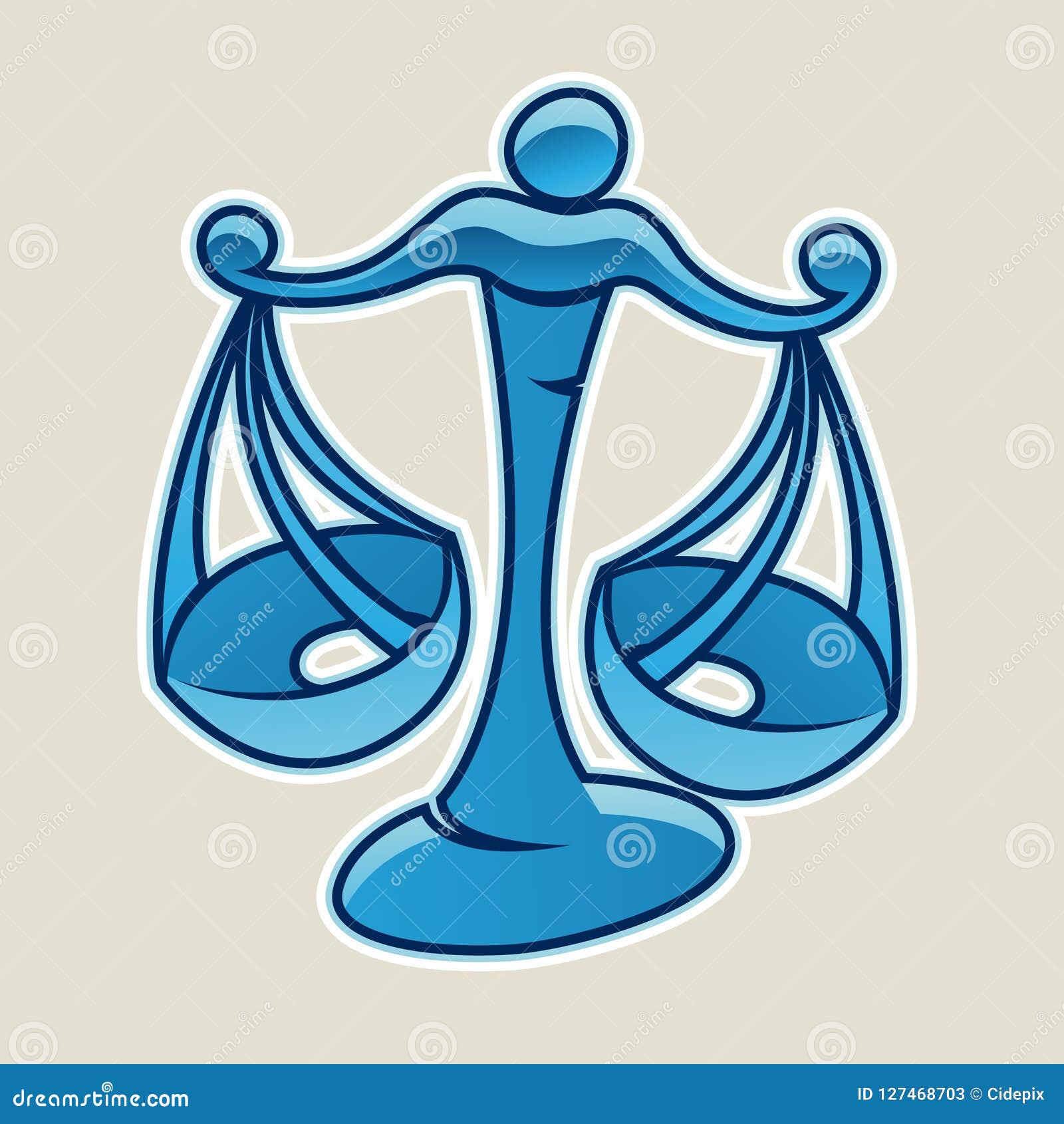 Blue Scales and Libra Icon Vector Illustration Stock Vector ...