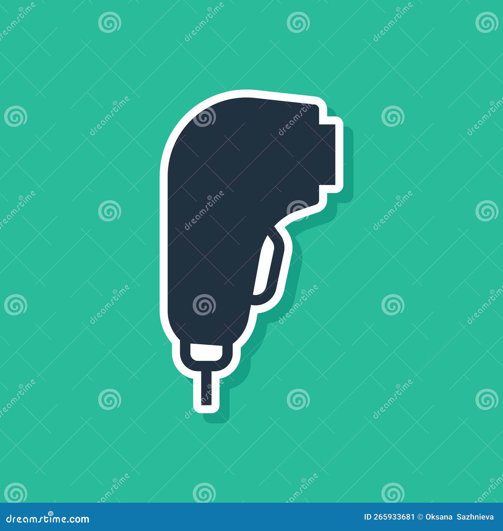 Blue Scanner Scanning Bar Code Icon Isolated on Green Background ...