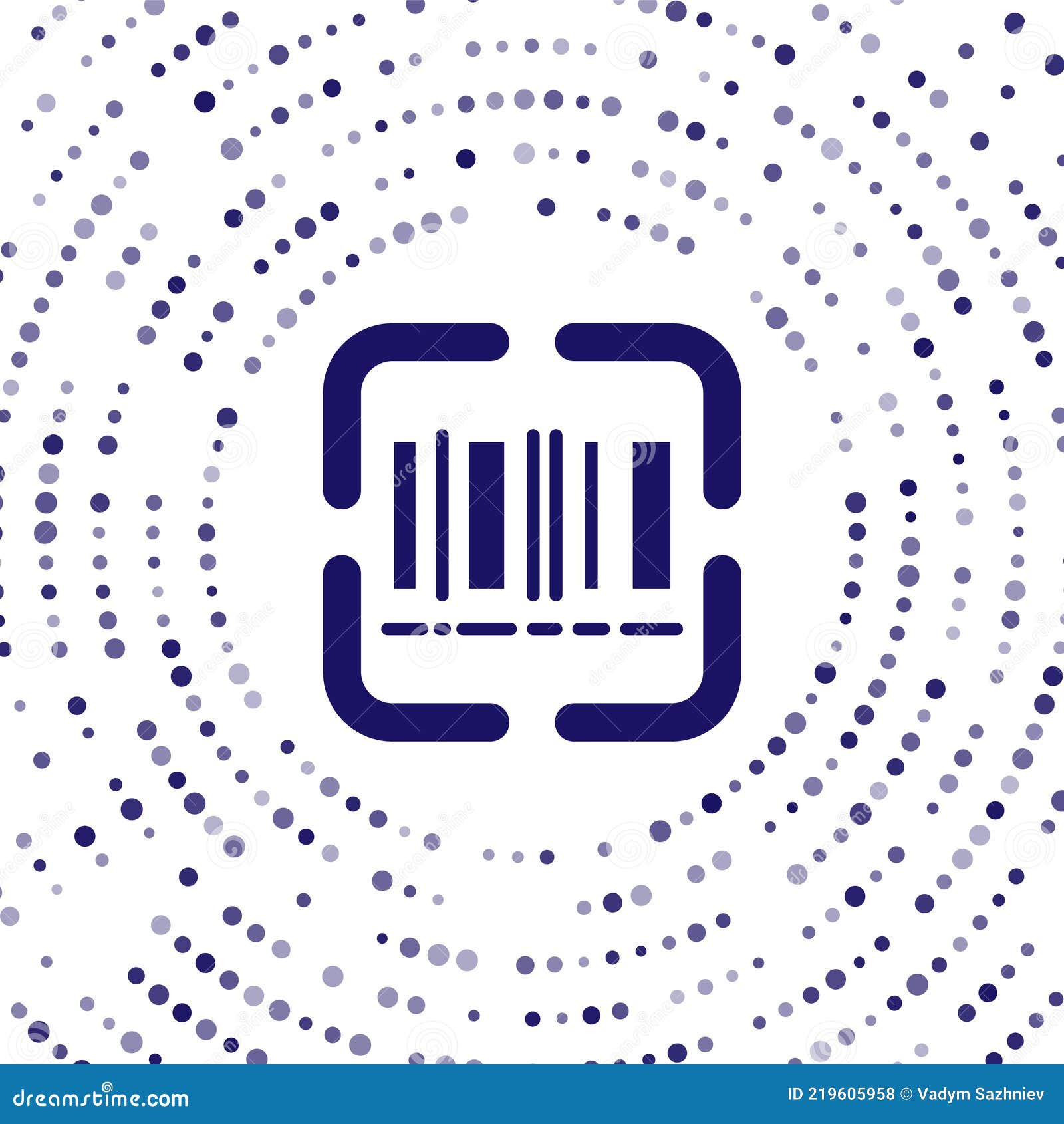 Blue Scanner Scanning Bar Code Icon Isolated on White Background ...