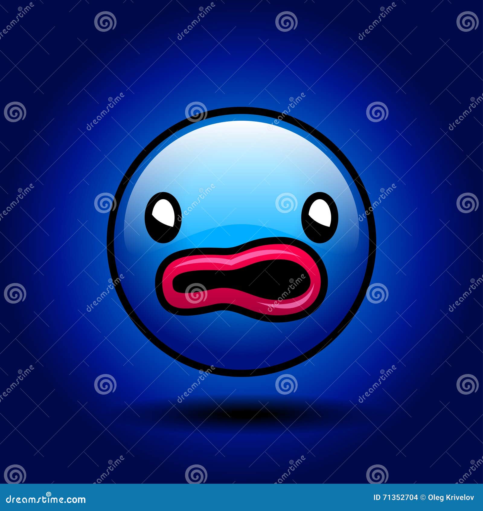 Blue scared smile stock vector. Illustration of ball - 71352704