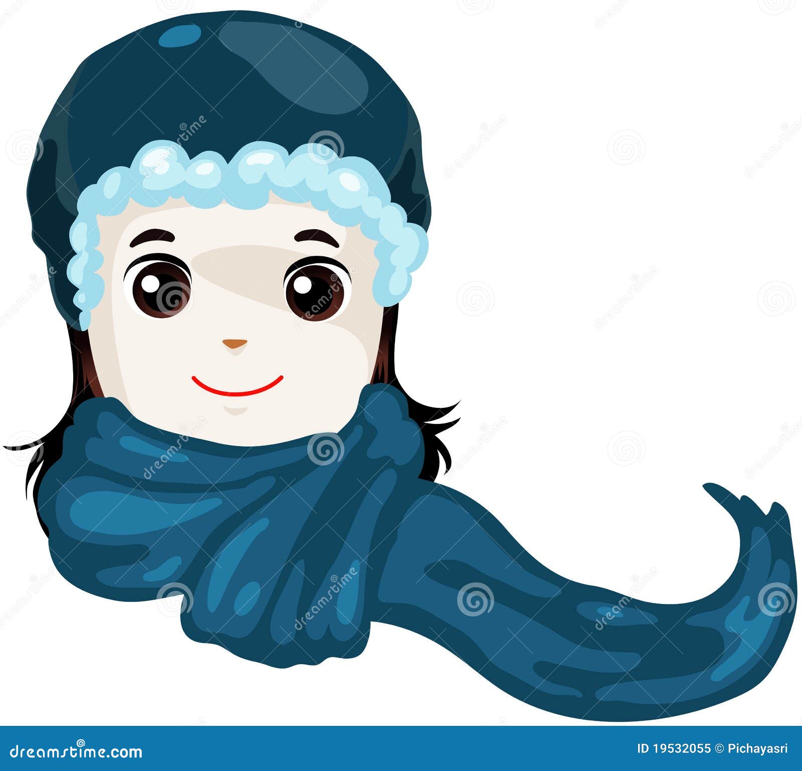 Blue scarf stock vector. Illustration of child, blue - 19532055