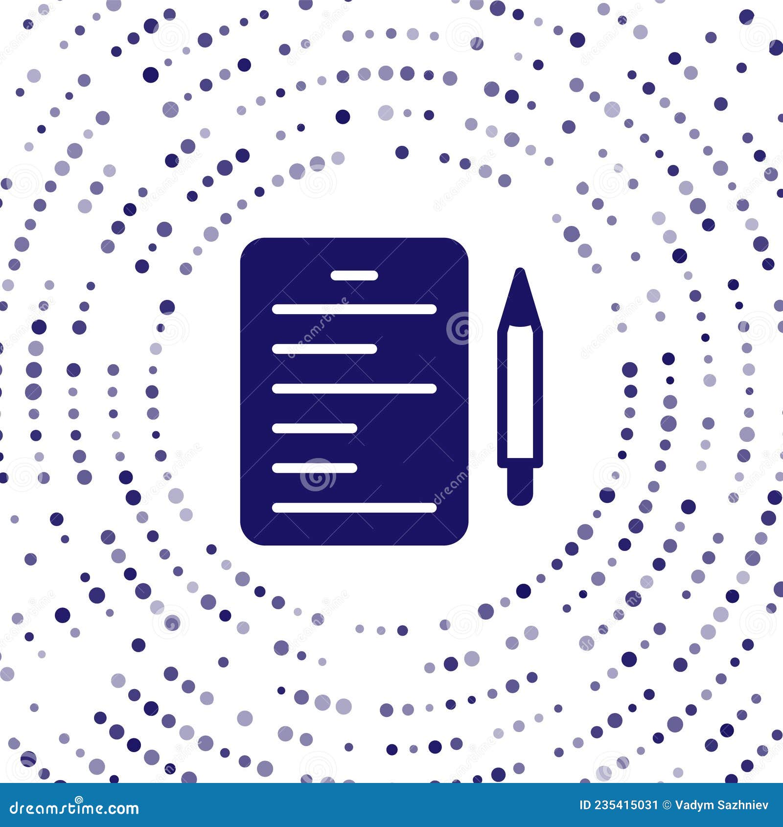 Blue Scenario Icon Isolated on White Background. Script Reading Concept ...