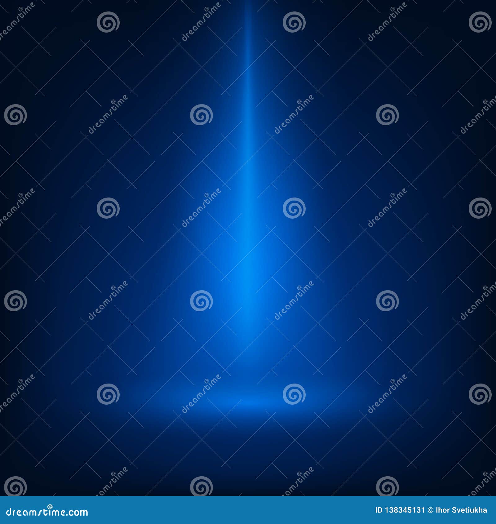 Blue Scene Illuminated Spotlight. Light Beam on Blue Stage. Show ...