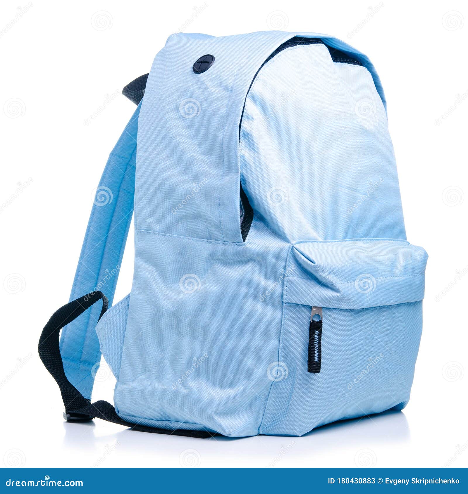 Blue school backpack stock image. Image of handle, closed - 180430883