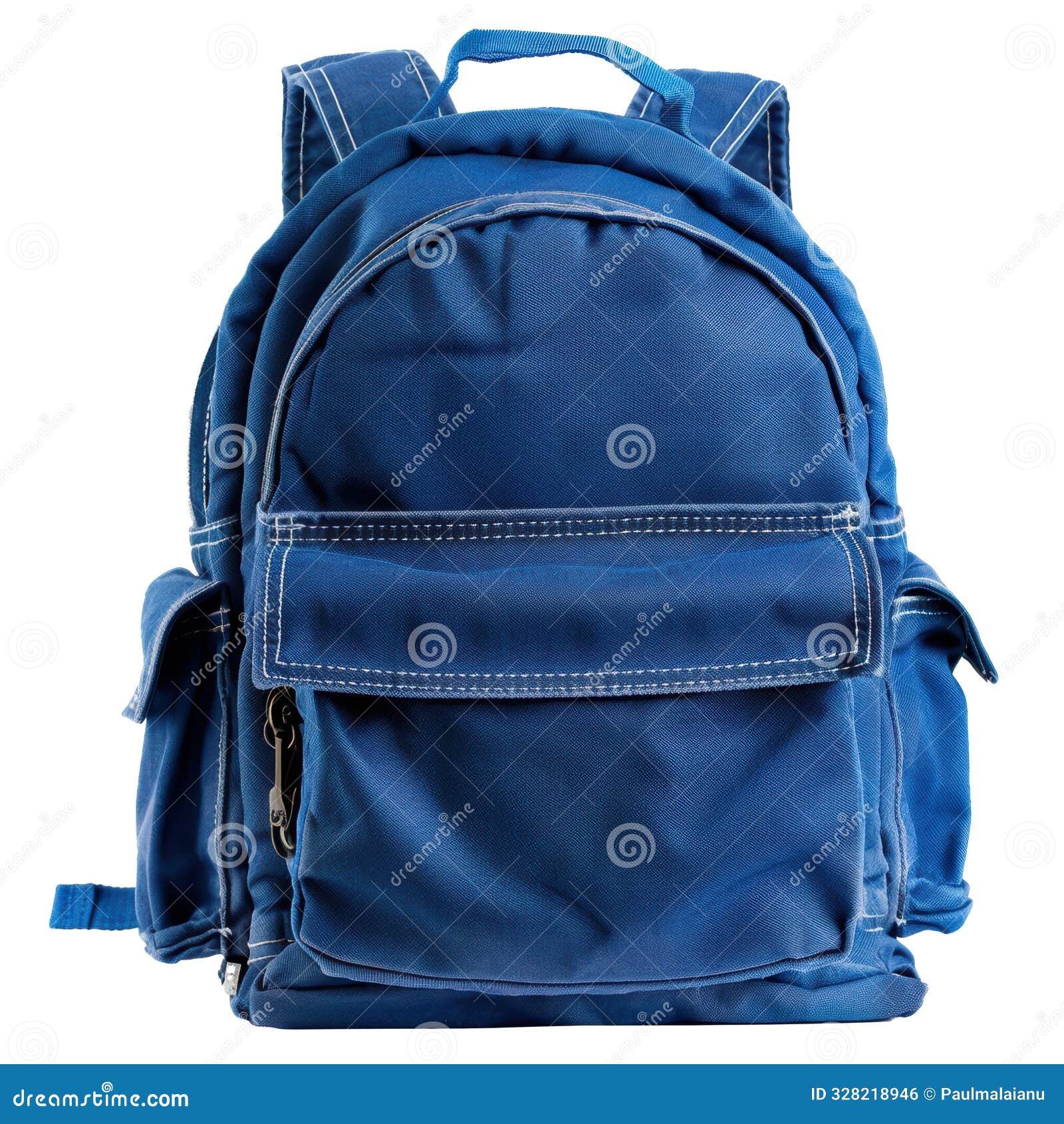 Blue School Backpack Isolated On Transparent Background. Royalty-Free ...