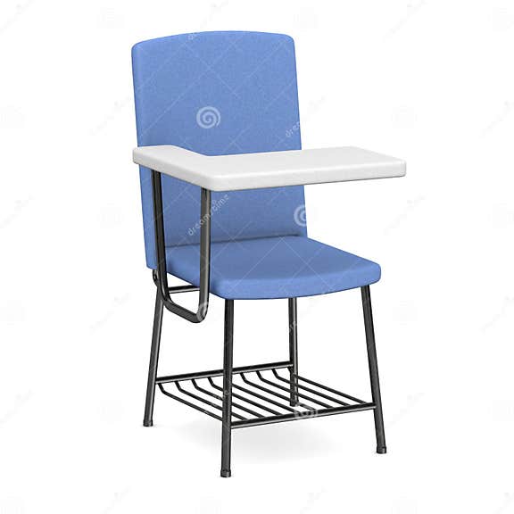 Blue school chair stock illustration. Illustration of render - 23739892