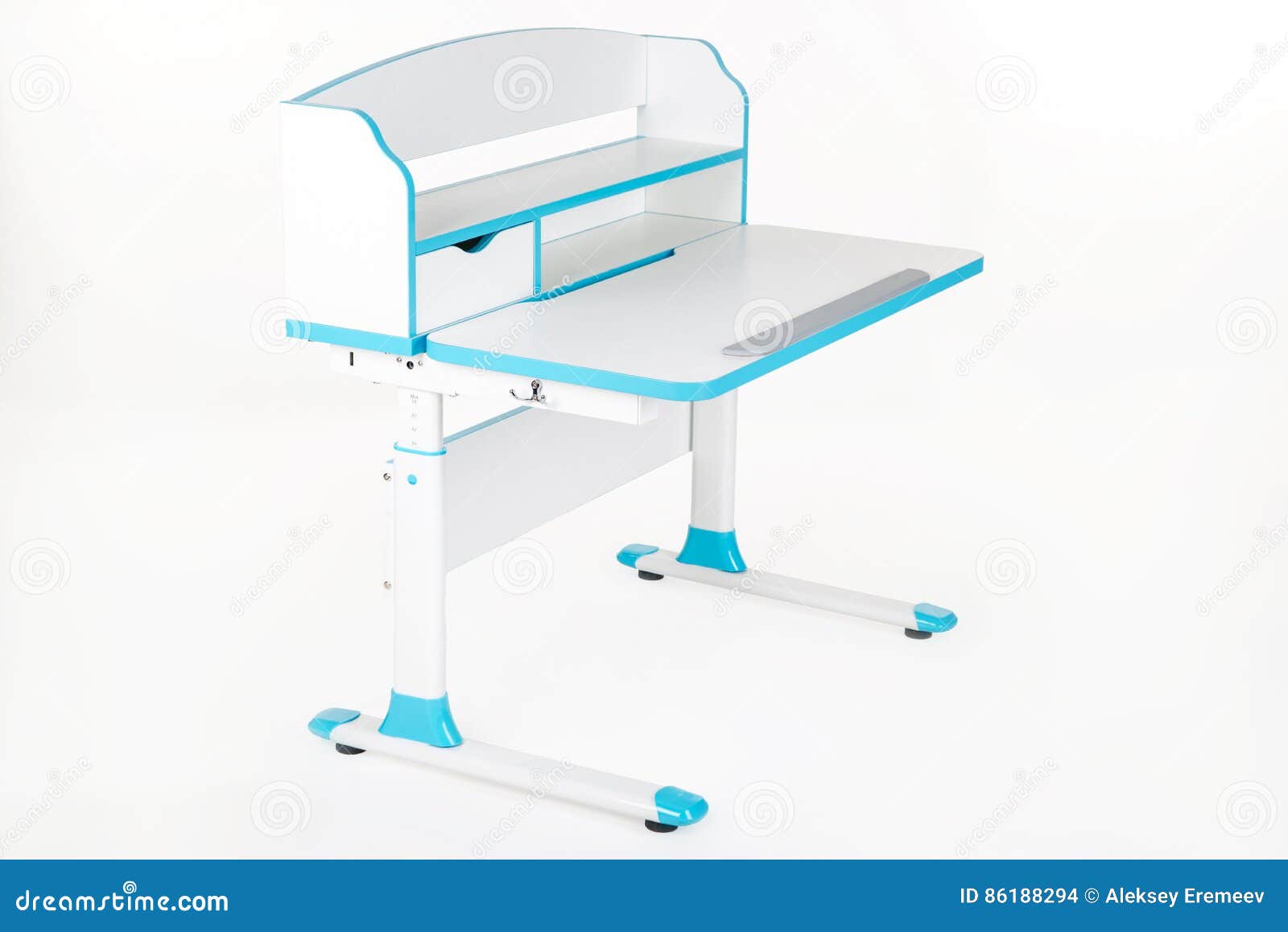 Blue school desk stock photo. Image of grade, elementary - 86188294