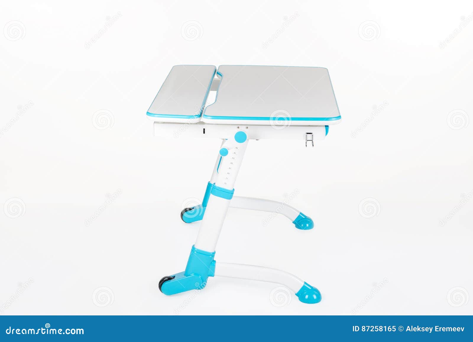 Blue school desk stock image. Image of kindergarten, empty - 87258165