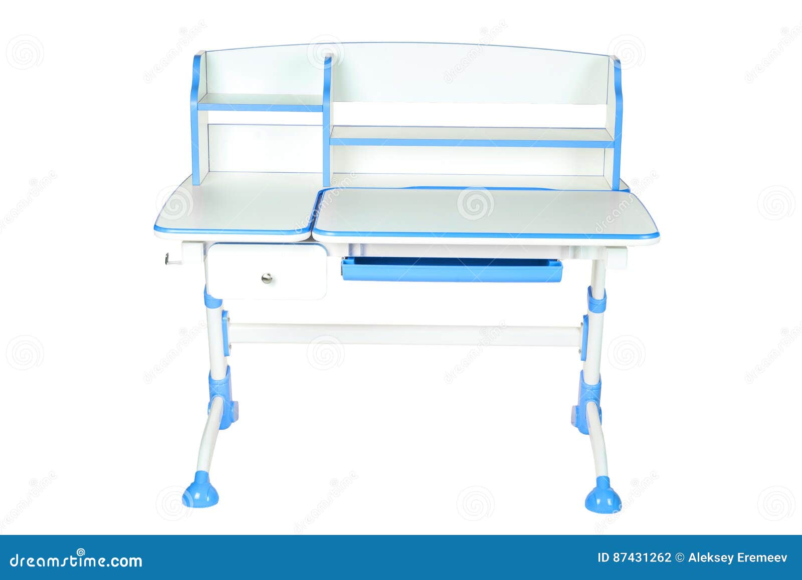 Blue school desk stock photo. Image of desk, high, childhood - 87431262