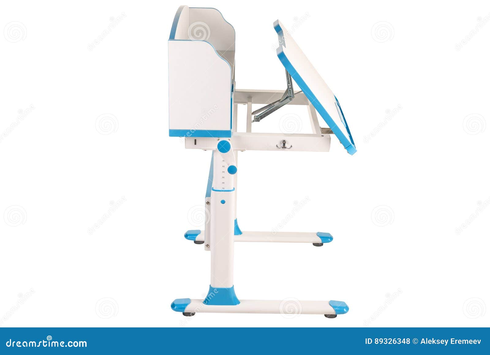 Blue school desk stock photo. Image of interior, empty - 89326348