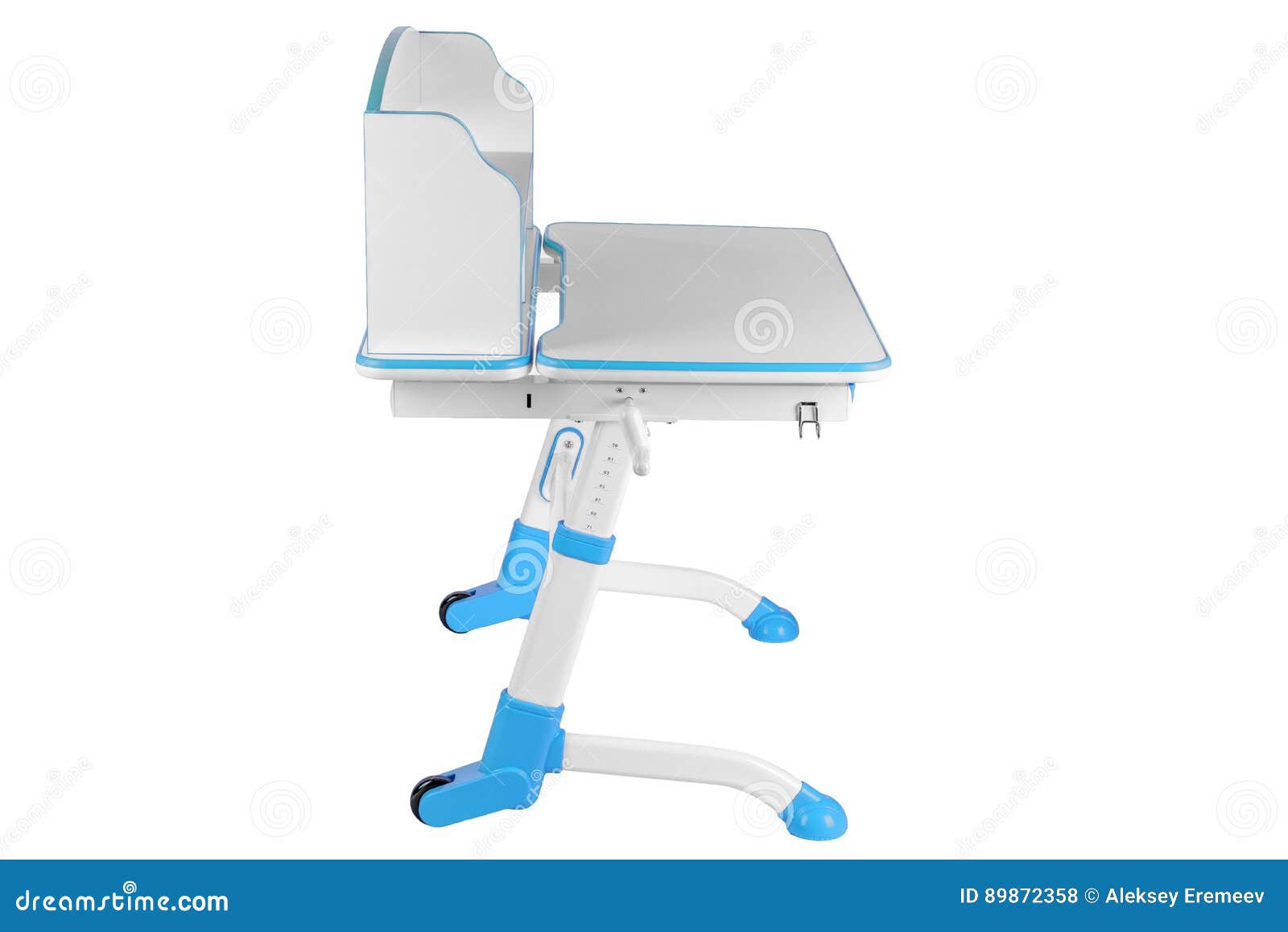 Blue school desk stock illustration. Illustration of multipurpose ...