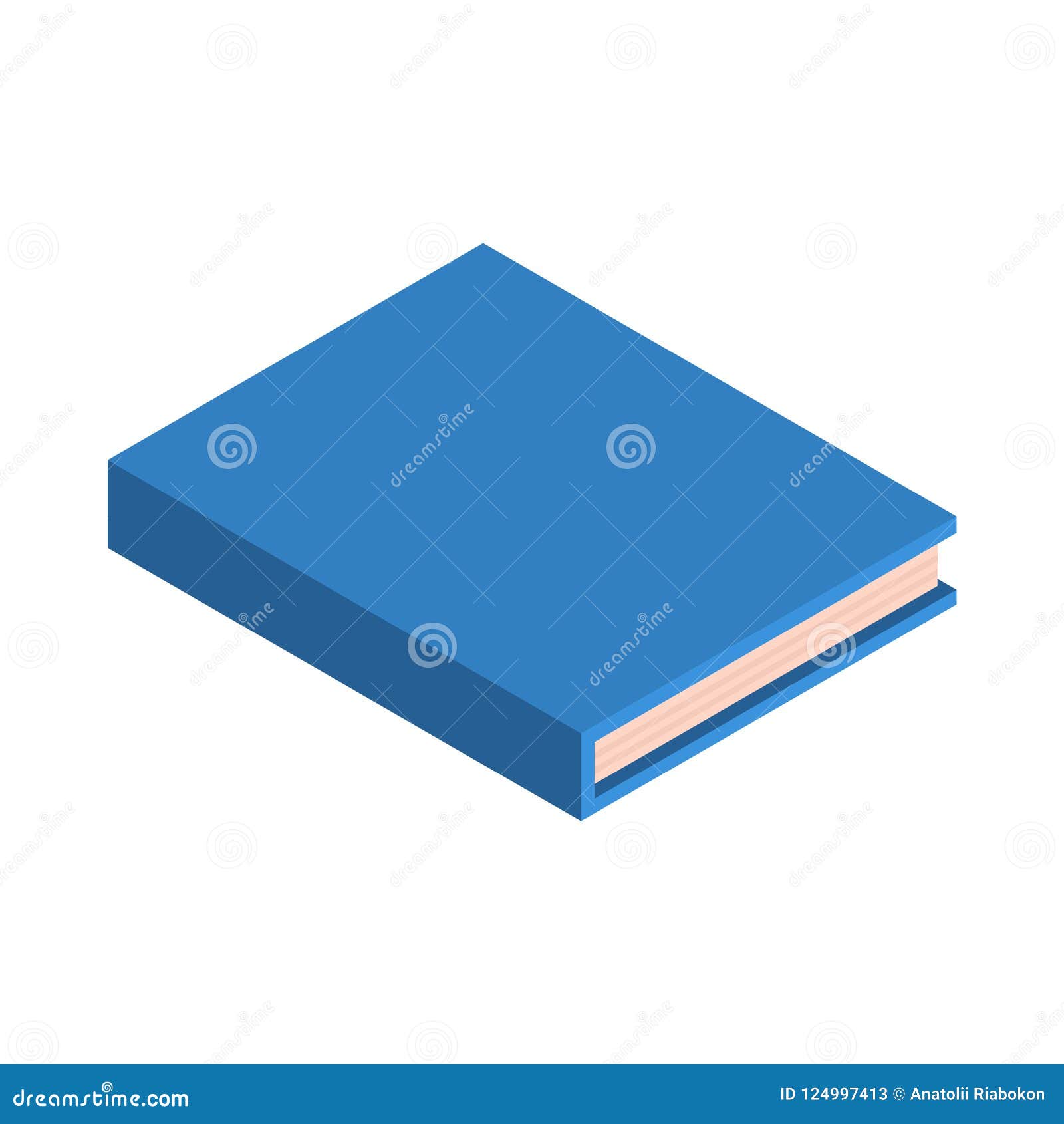 Blue School New Book Icon, Isometric Style Stock Illustration ...