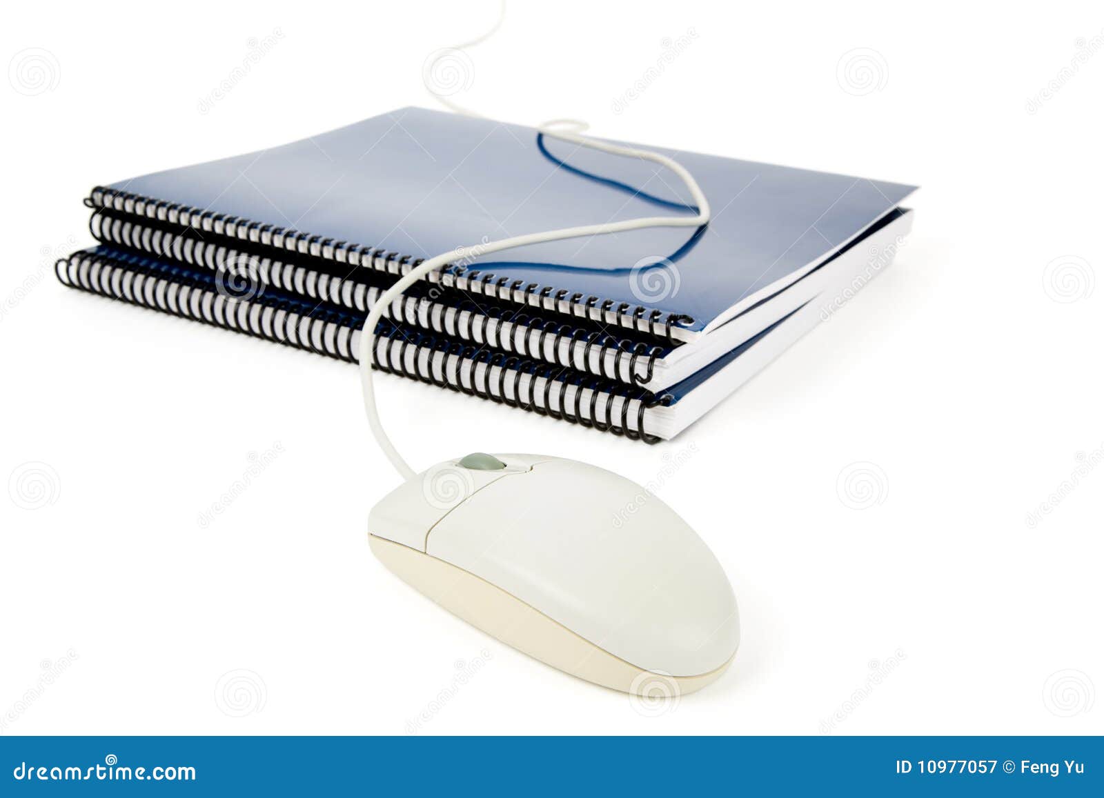 Blue School Textbook and Computer Mouse Stock Image - Image of isolated ...
