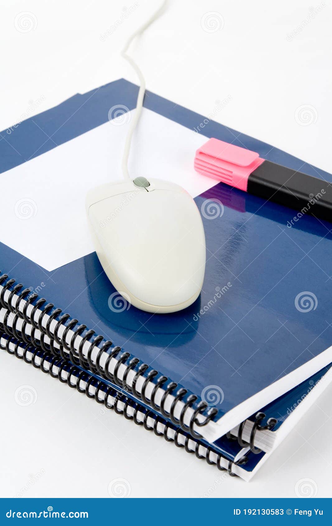 Blue School Textbook and Computer Mouse Stock Image - Image of blue ...