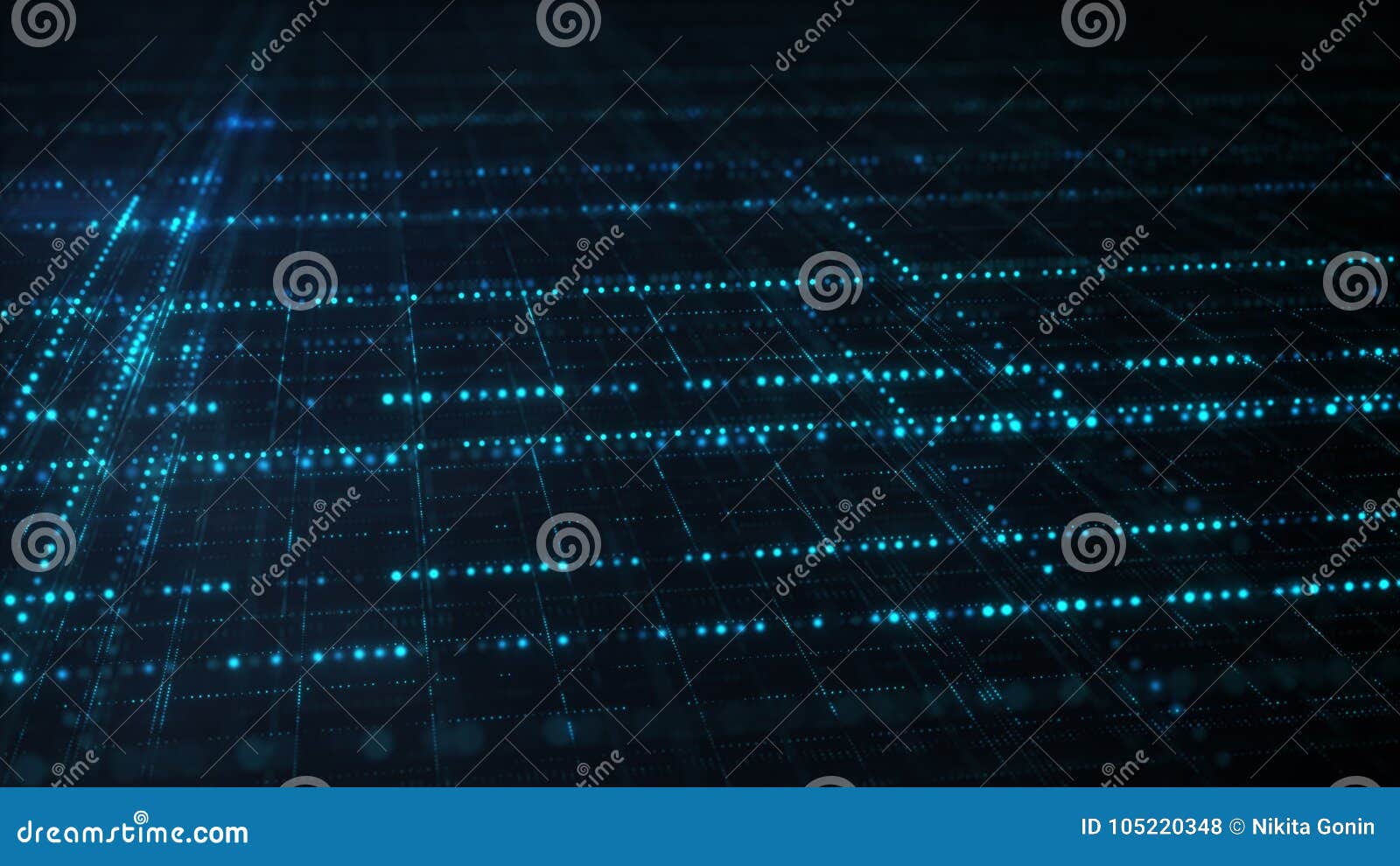 Blue Sci-fi Grid Information Technology Concept Stock Illustration ...