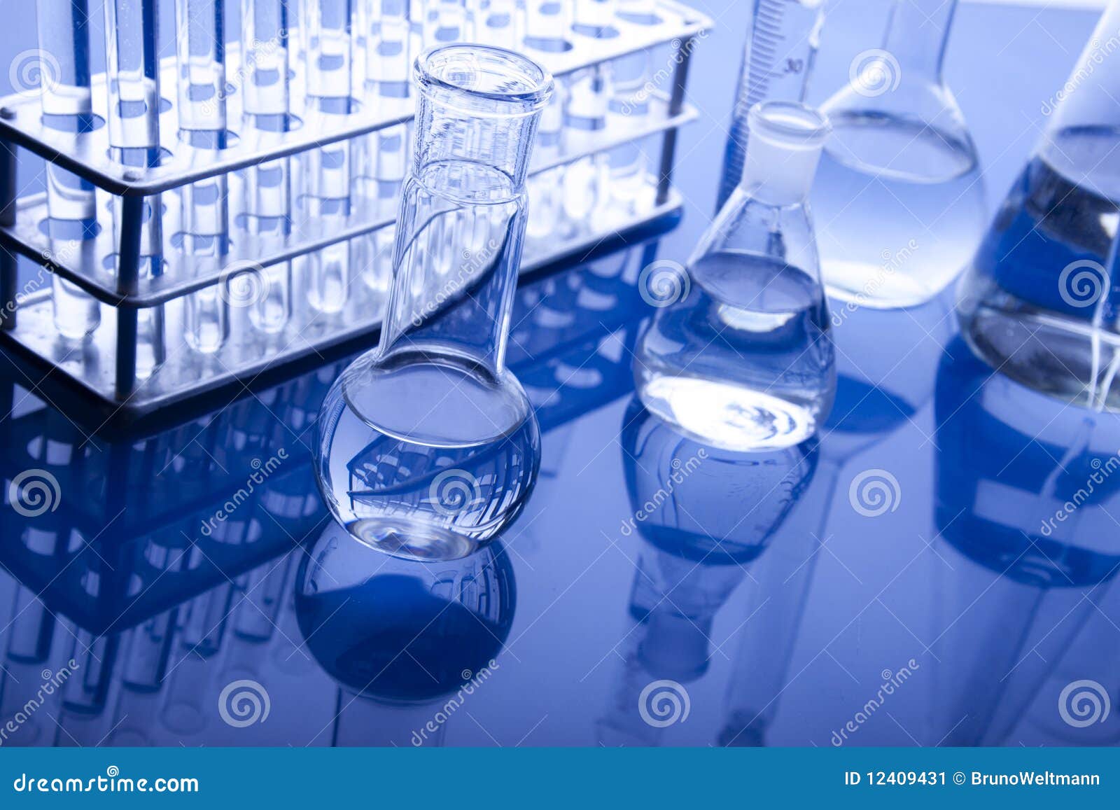 Blue Science! stock image. Image of dark, glove, glass - 12409431