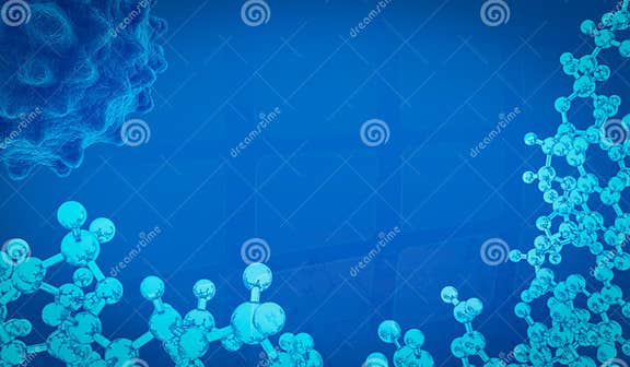 Blue Scientific Background with Molecular Structure Stock Illustration ...