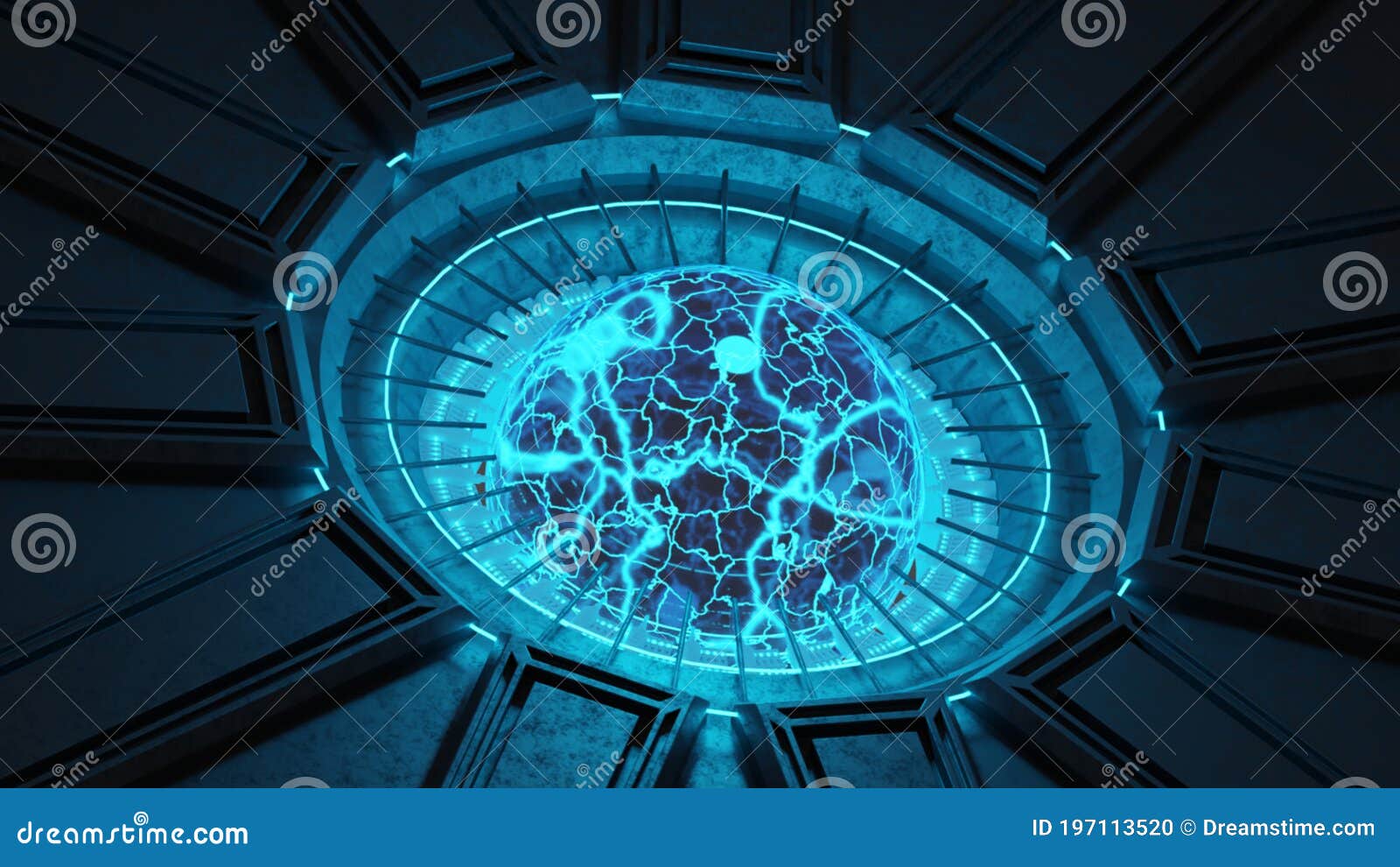 Blue Scifi Energy or Power Source Stock Illustration - Illustration of ...