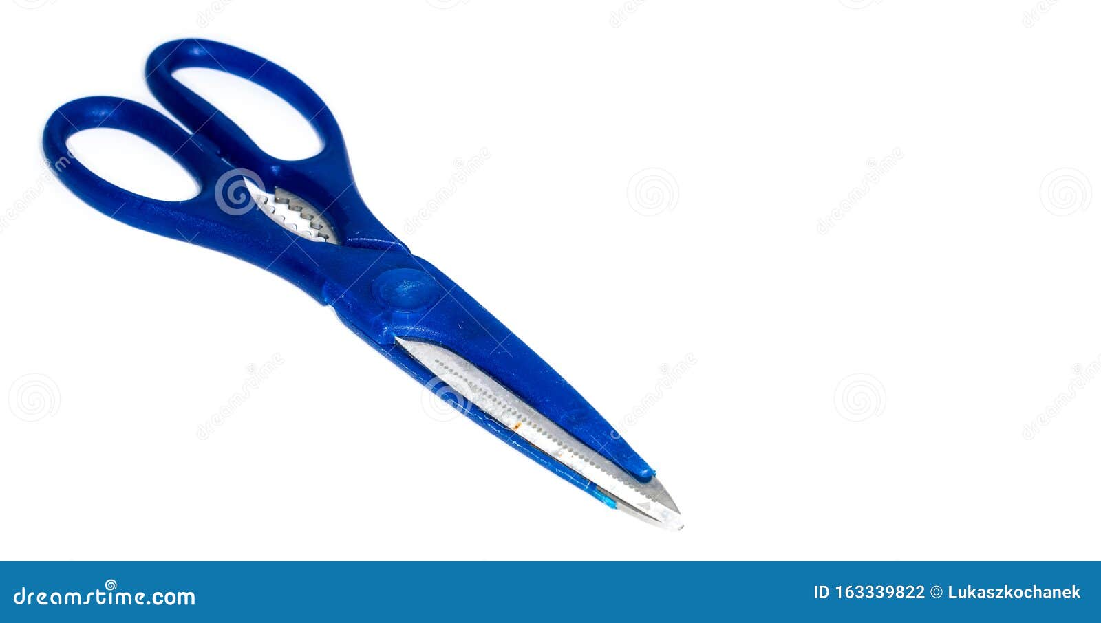 Blue Scissors Isolated on White Background Stock Photo - Image of child ...