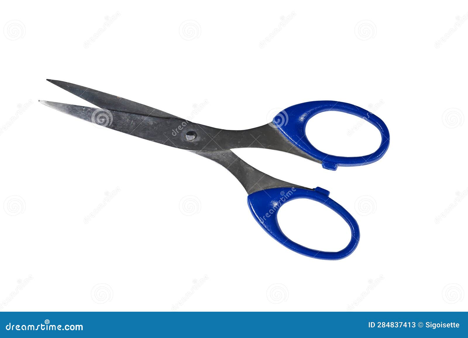 Blue Scissors Isolated on White Background Stock Image - Image of ...