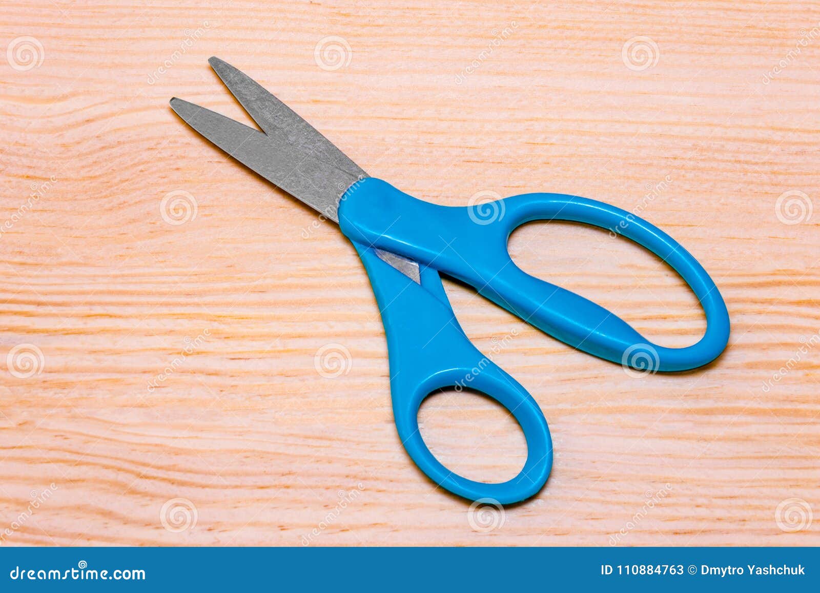 Blue Scissors. Object is on Wood Background without Shadows. Stock ...