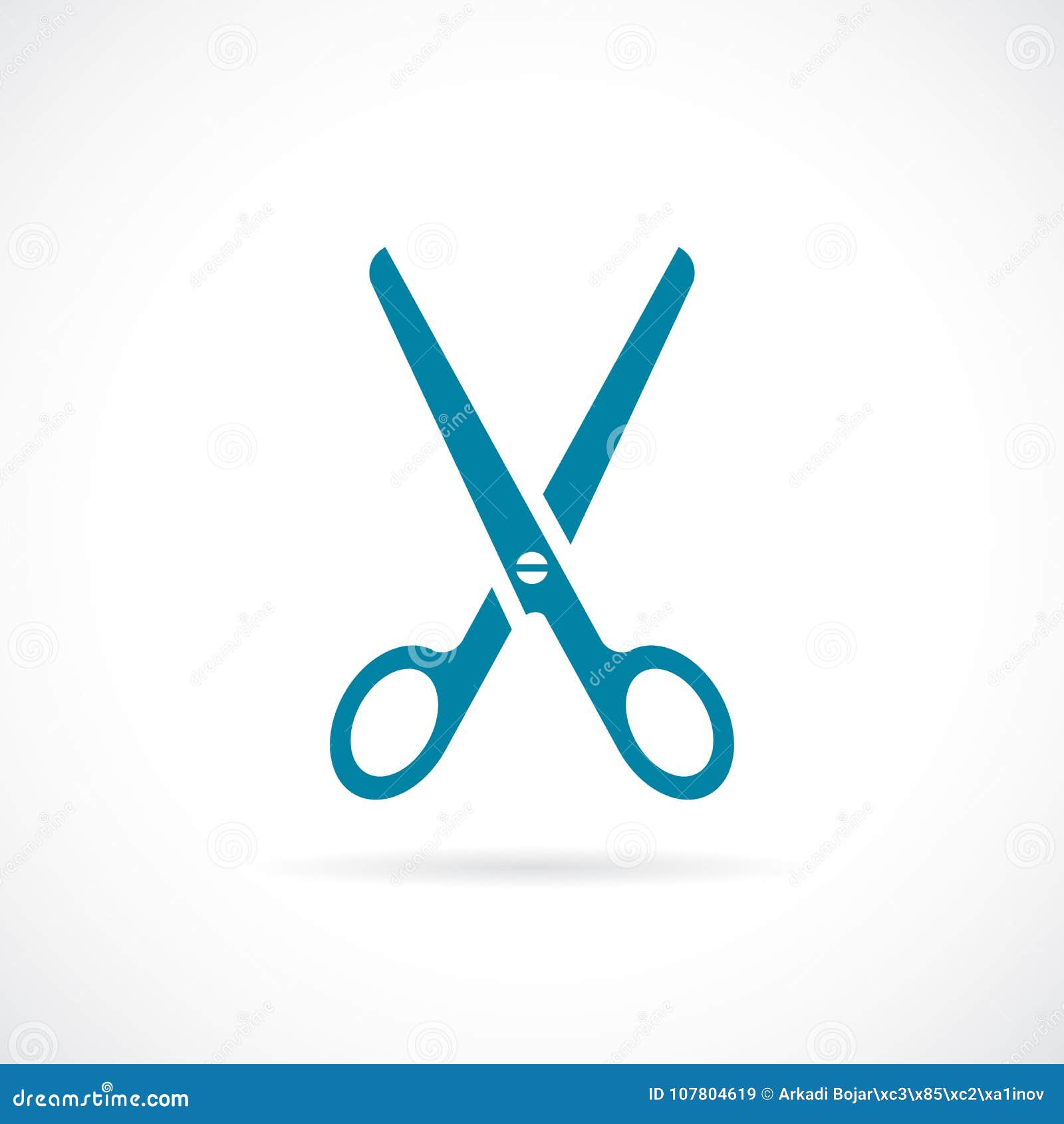 Blue scissors vector icon stock vector. Illustration of icons - 107804619