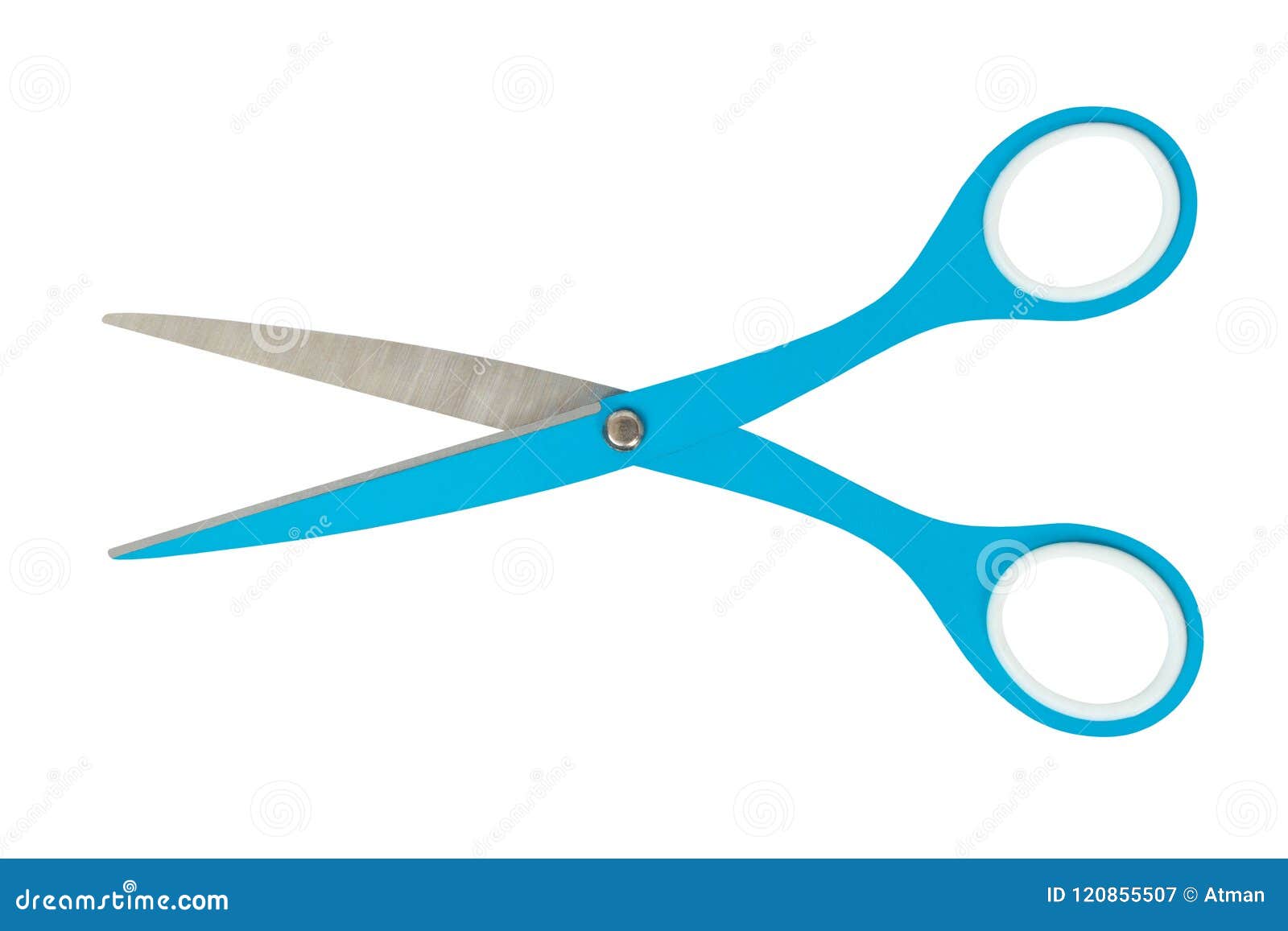 Blue scissors on white stock image. Image of tool, blades - 120855507