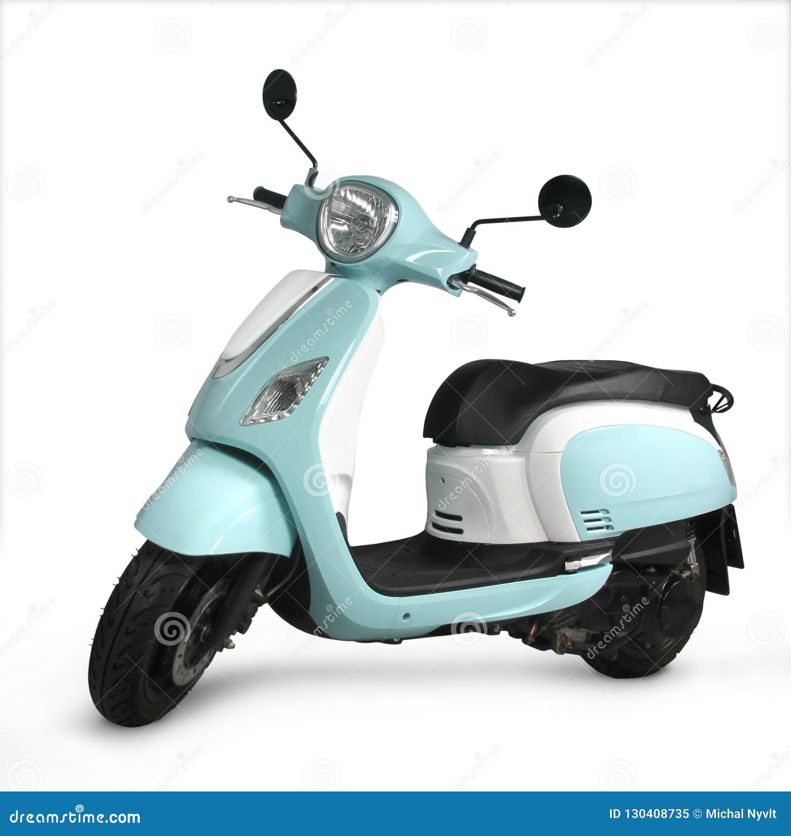 Blue Scooter with white stock image. Image of mini, accessible - 130408735