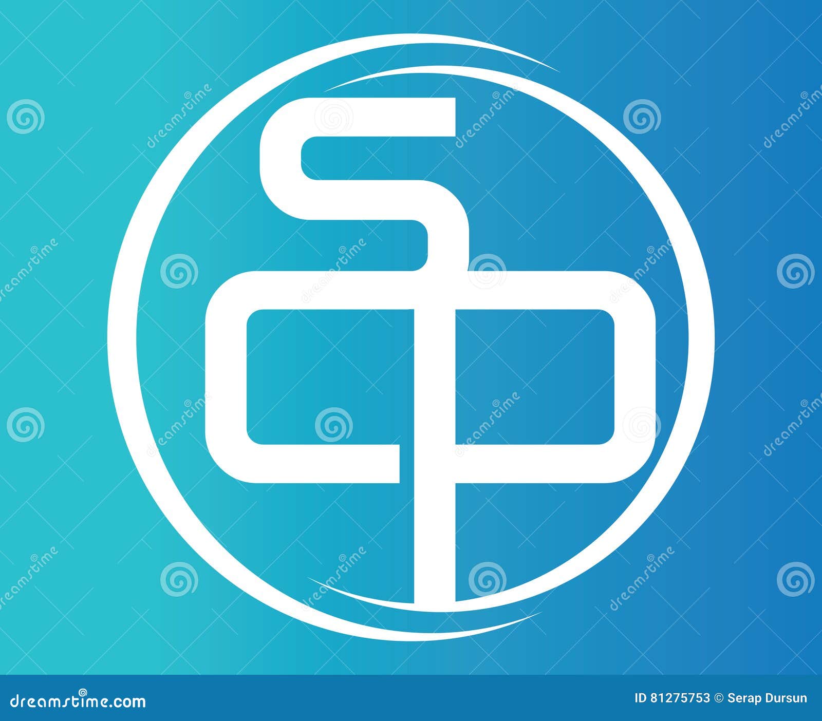 Blue SCP Logo Design stock illustration. Illustration of font - 81275753