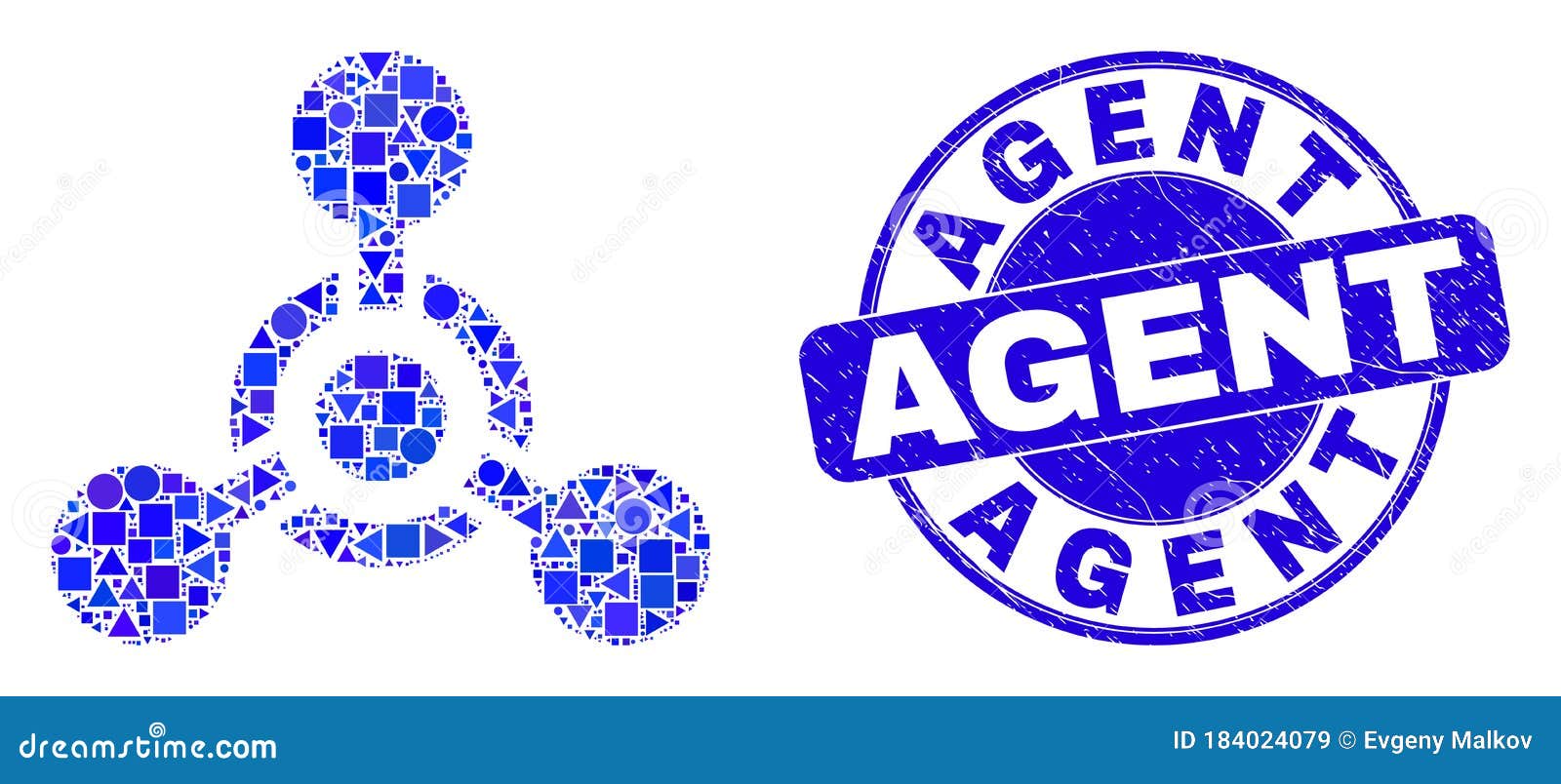 Blue Scratched Agent Stamp Seal and Toxic Nerve Agent Mosaic Stock ... Blue Scratched Agent Stamp Seal and Toxic Nerve Agent Mosaic Stock ...