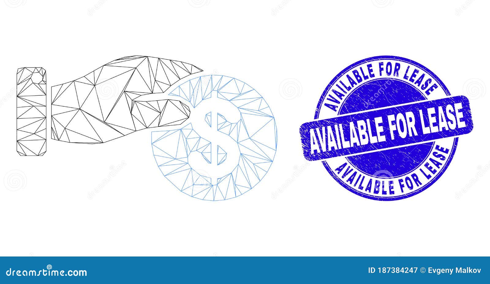 Blue Scratched Available for Lease Stamp and Web Mesh Coin Payment Hand ... Blue Scratched Available for Lease Stamp and Web Mesh Coin Payment Hand ...