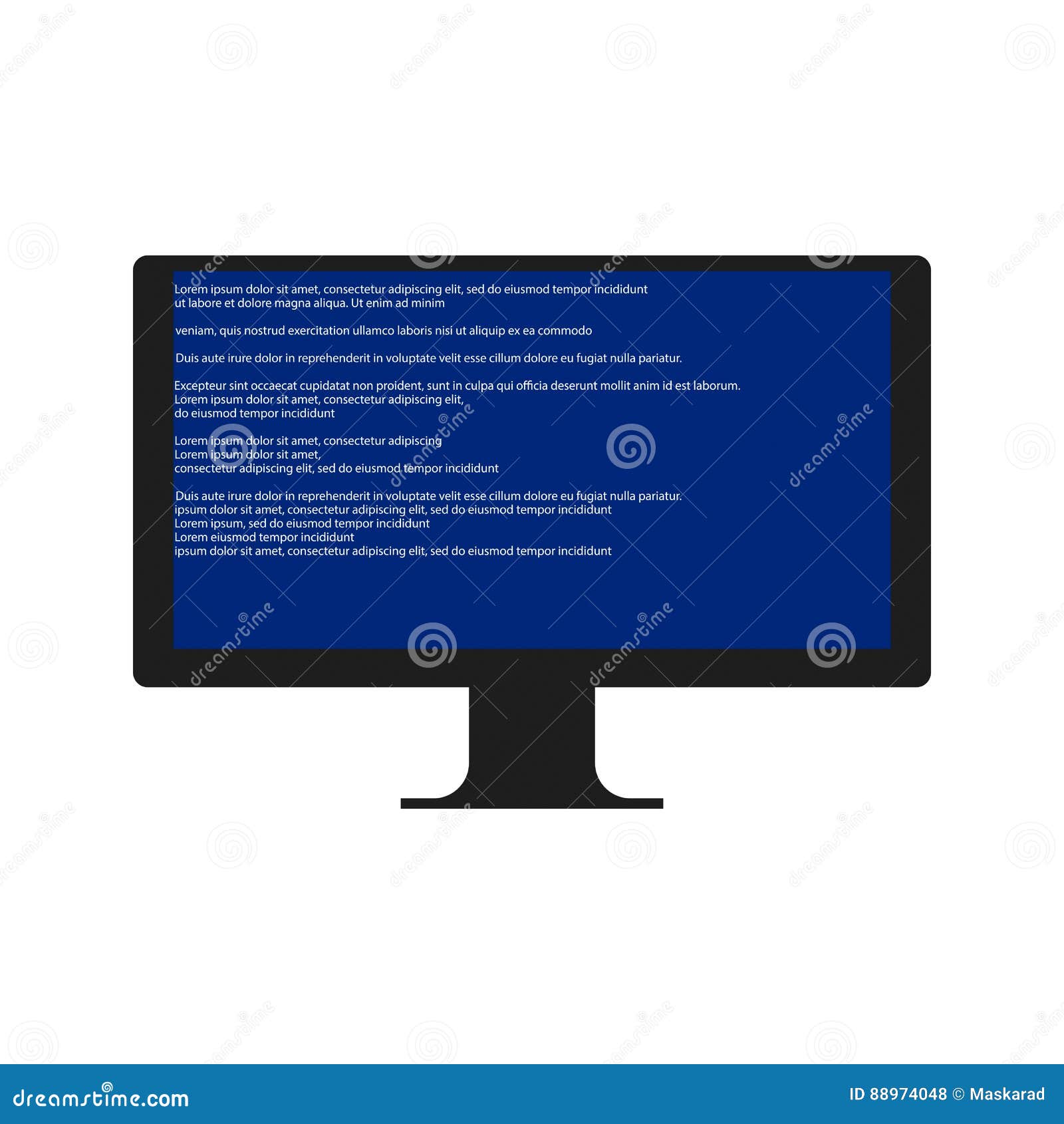 Blue Screen of Death, Broken Computer Monitor. Stock Vector ...
