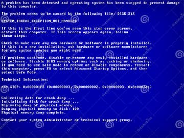 Blue Screen of Death BSOD. System Crash Error. Stock Vector ...